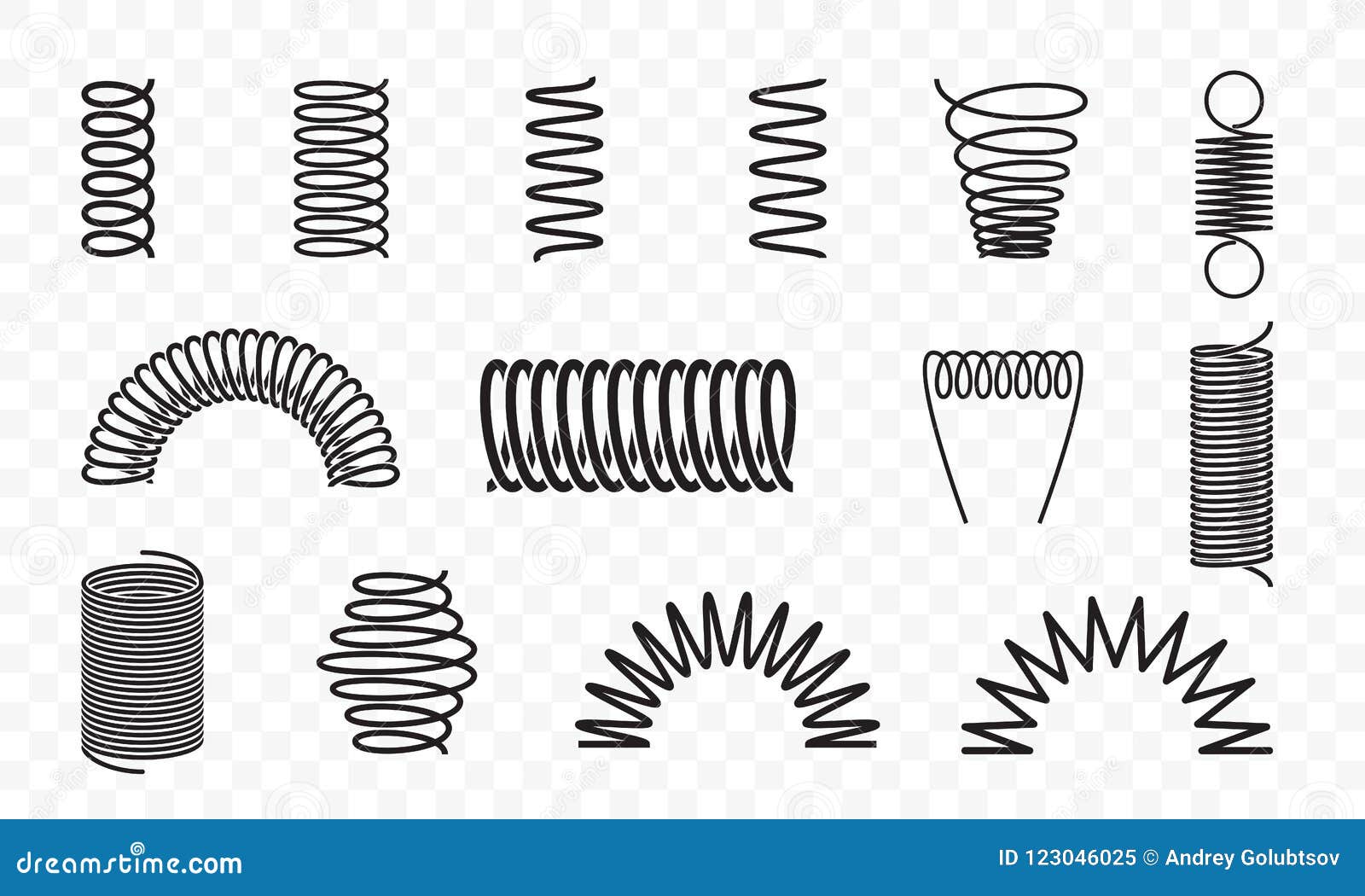 Linea Differente Icone Di Vettore Di Forme Delle Molle a Spirale ...