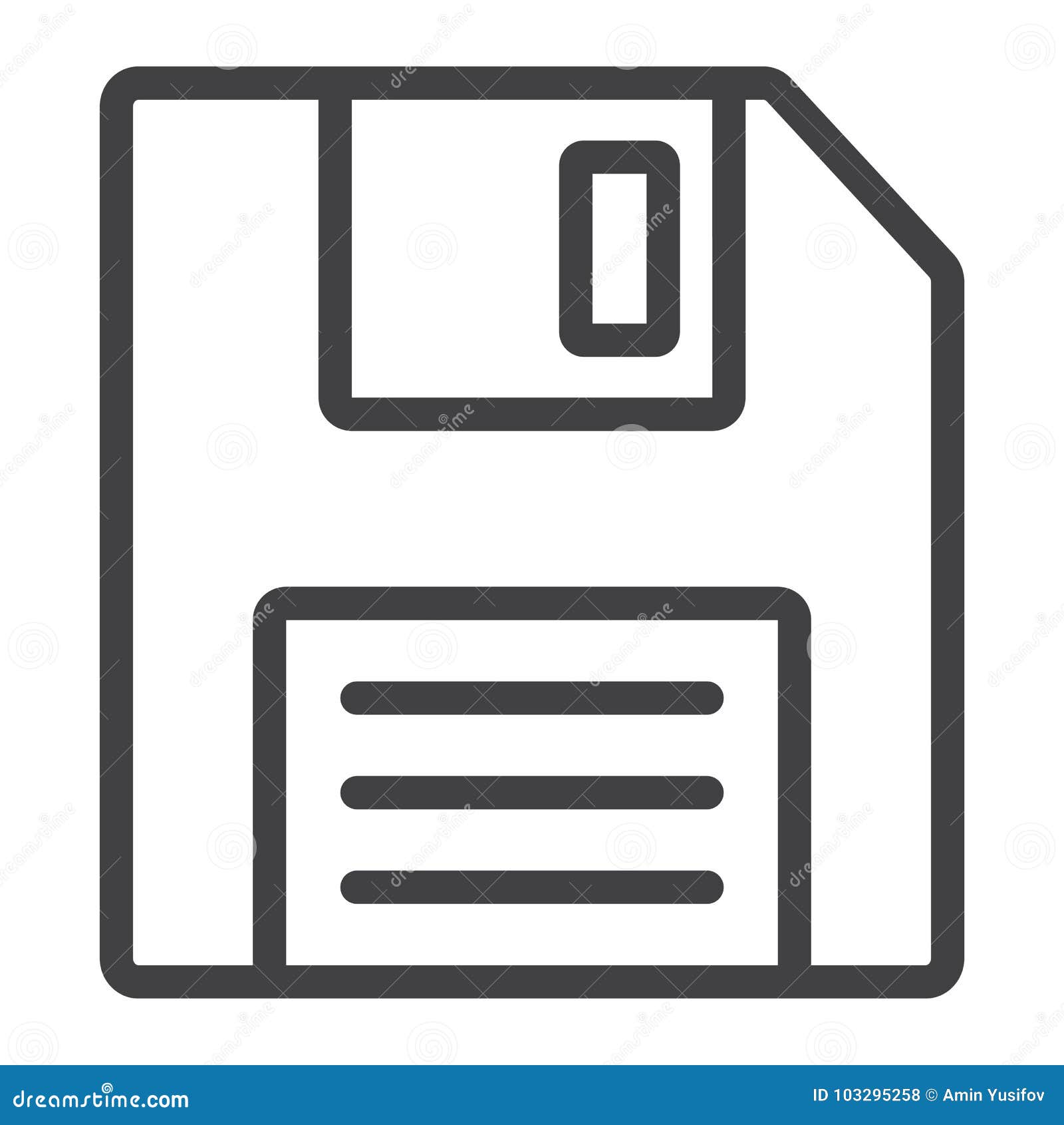 Linea a Disco Magnetico Icona, Web E Cellulare, Dischetto Illustrazione ...