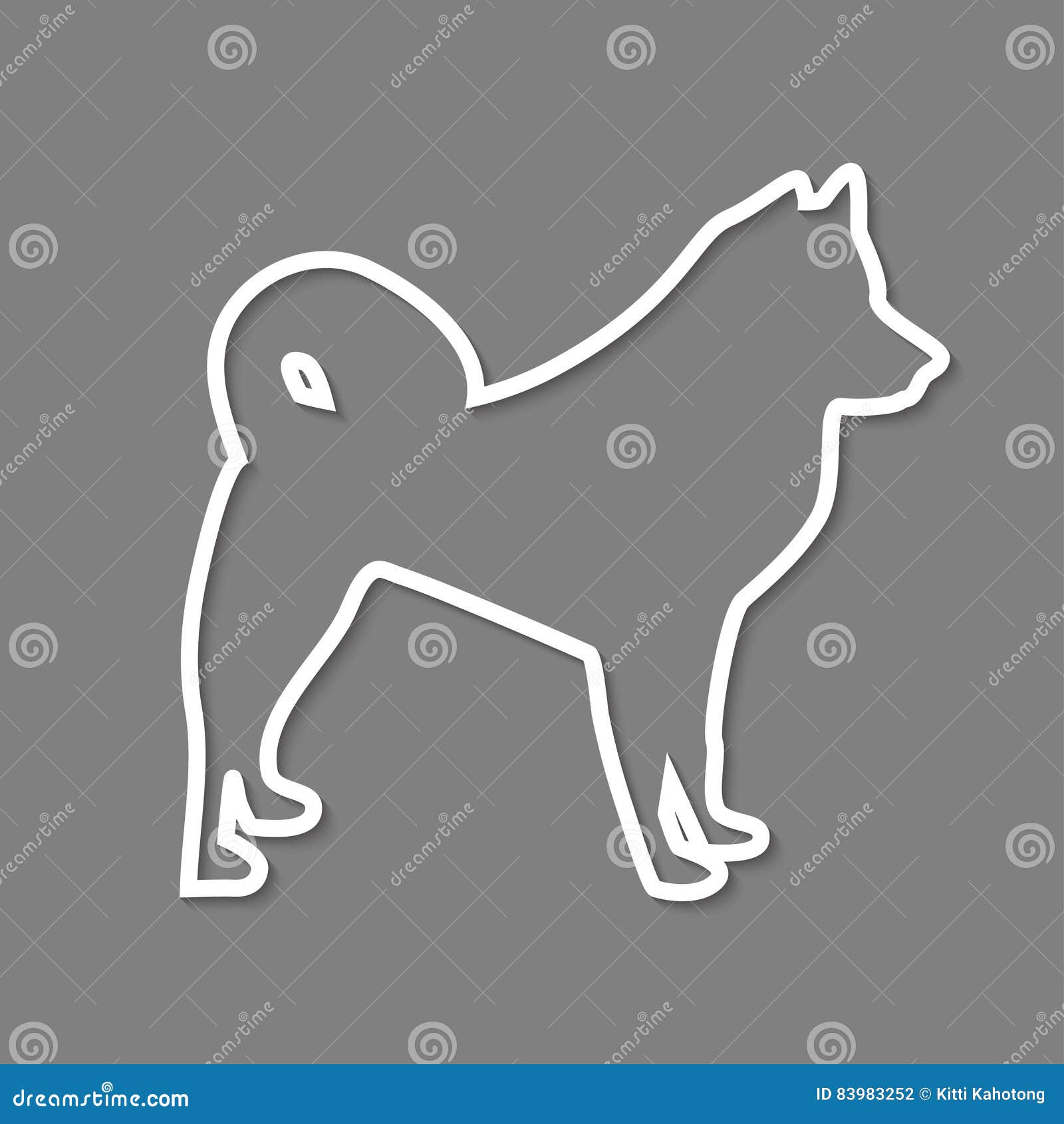 Linea icona del cane illustrazione vettoriale. Illustrazione di moderno ...