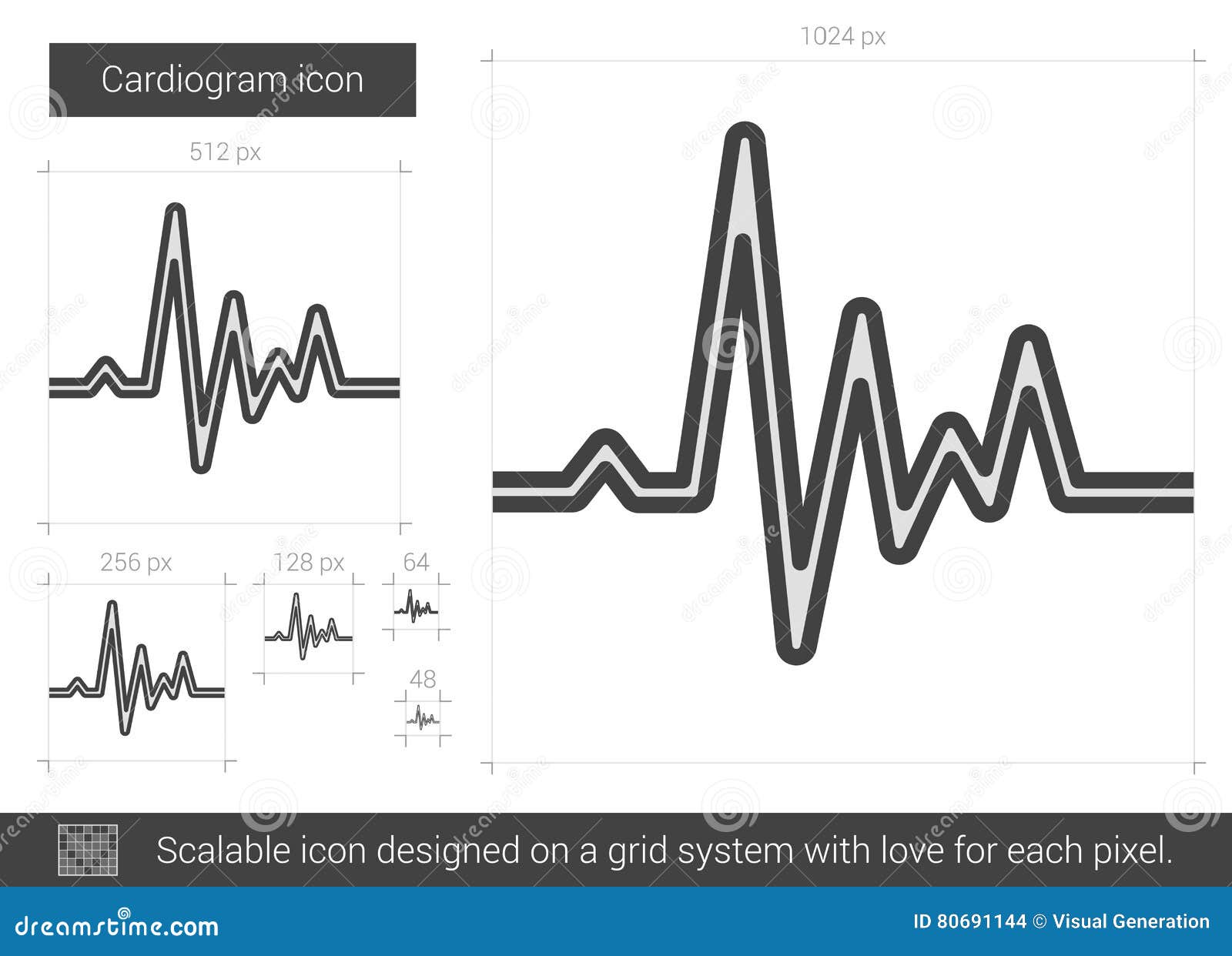 Linea Icona Del Cardiogramma Illustrazione Vettoriale - Illustrazione ...