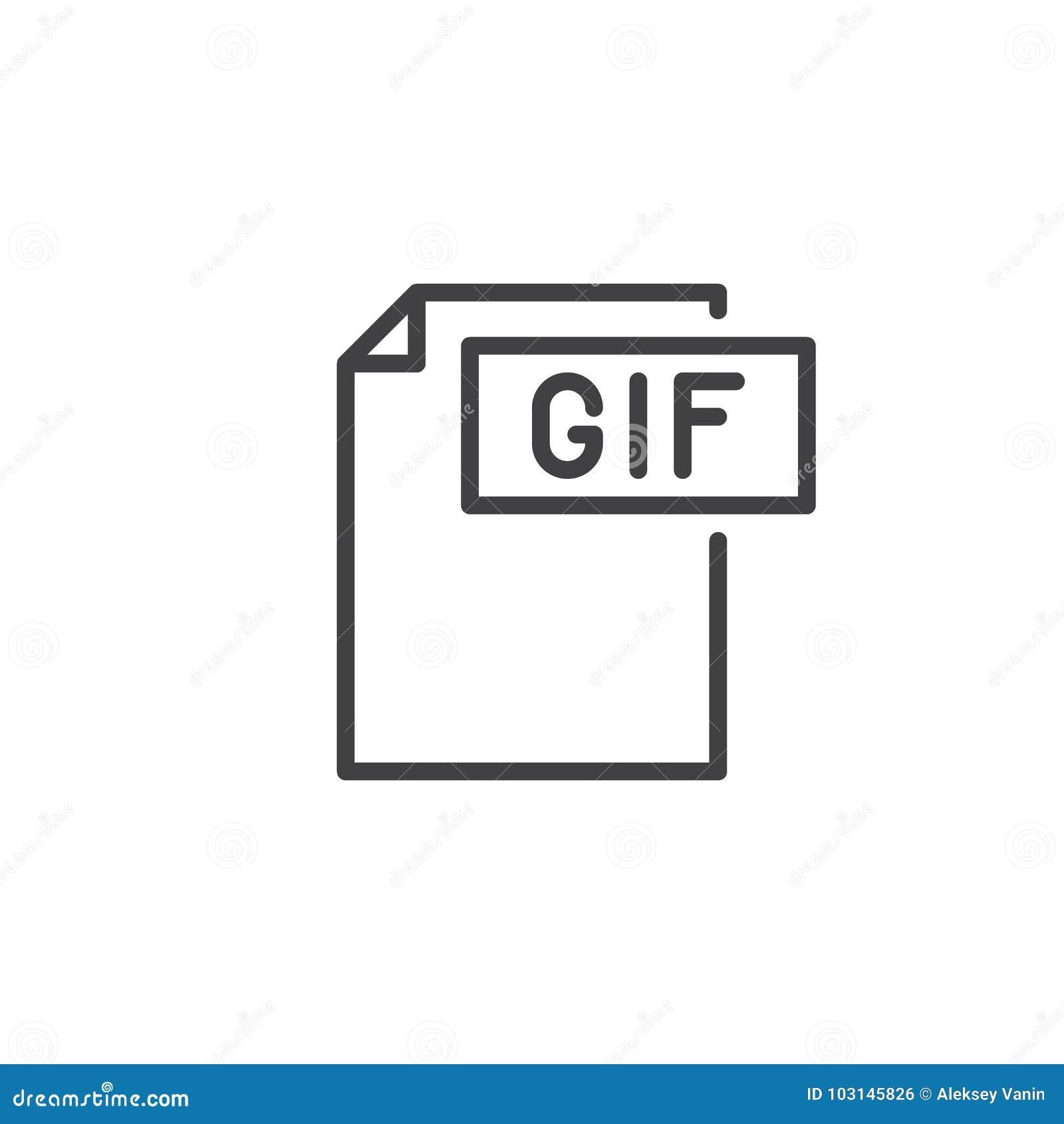 Linea Icona Del Documento Di Formato Del GIF Illustrazione Vettoriale ...