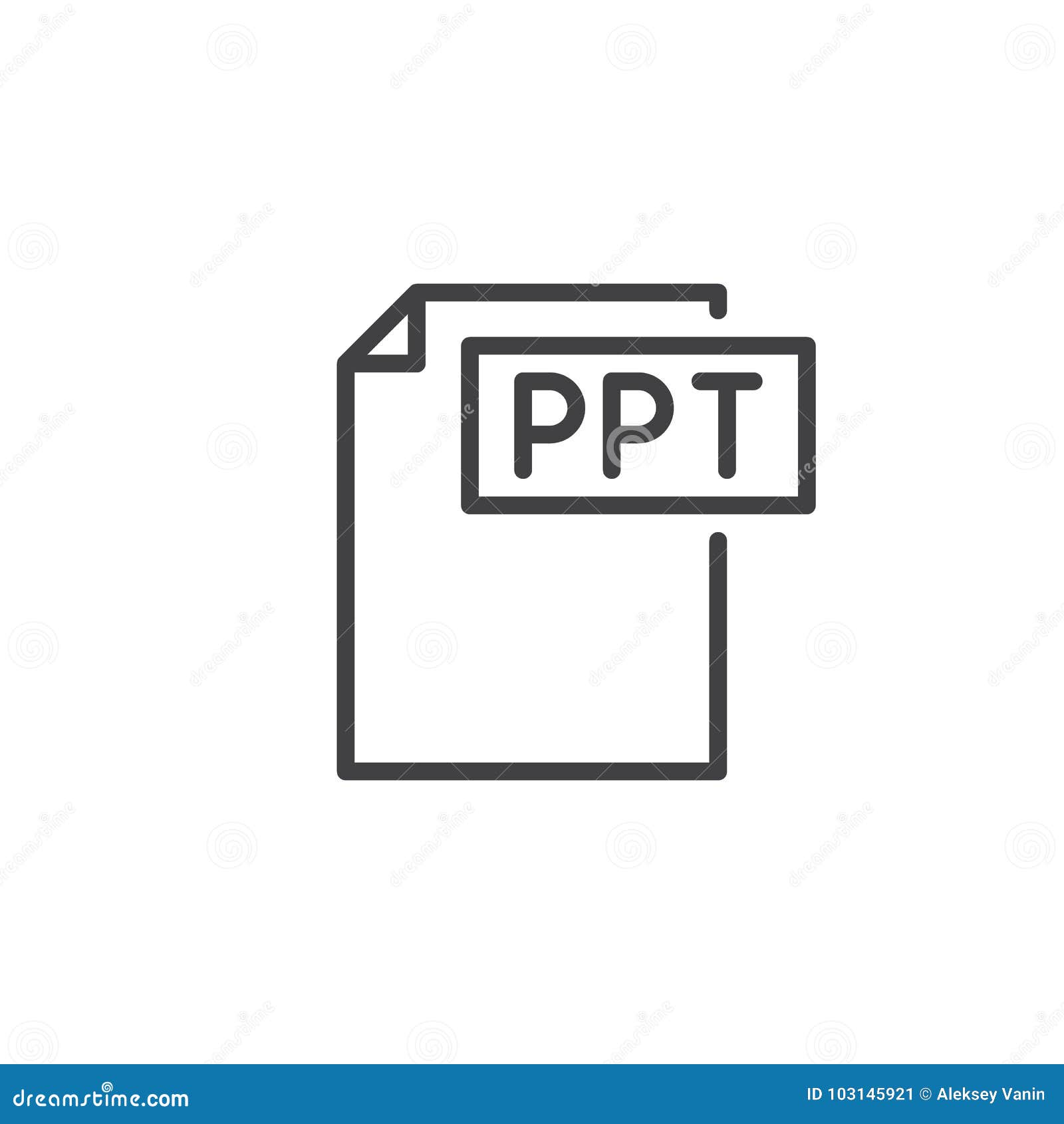 Linea Icona Del Documento Di Formato Di Ppt Illustrazione Vettoriale ...