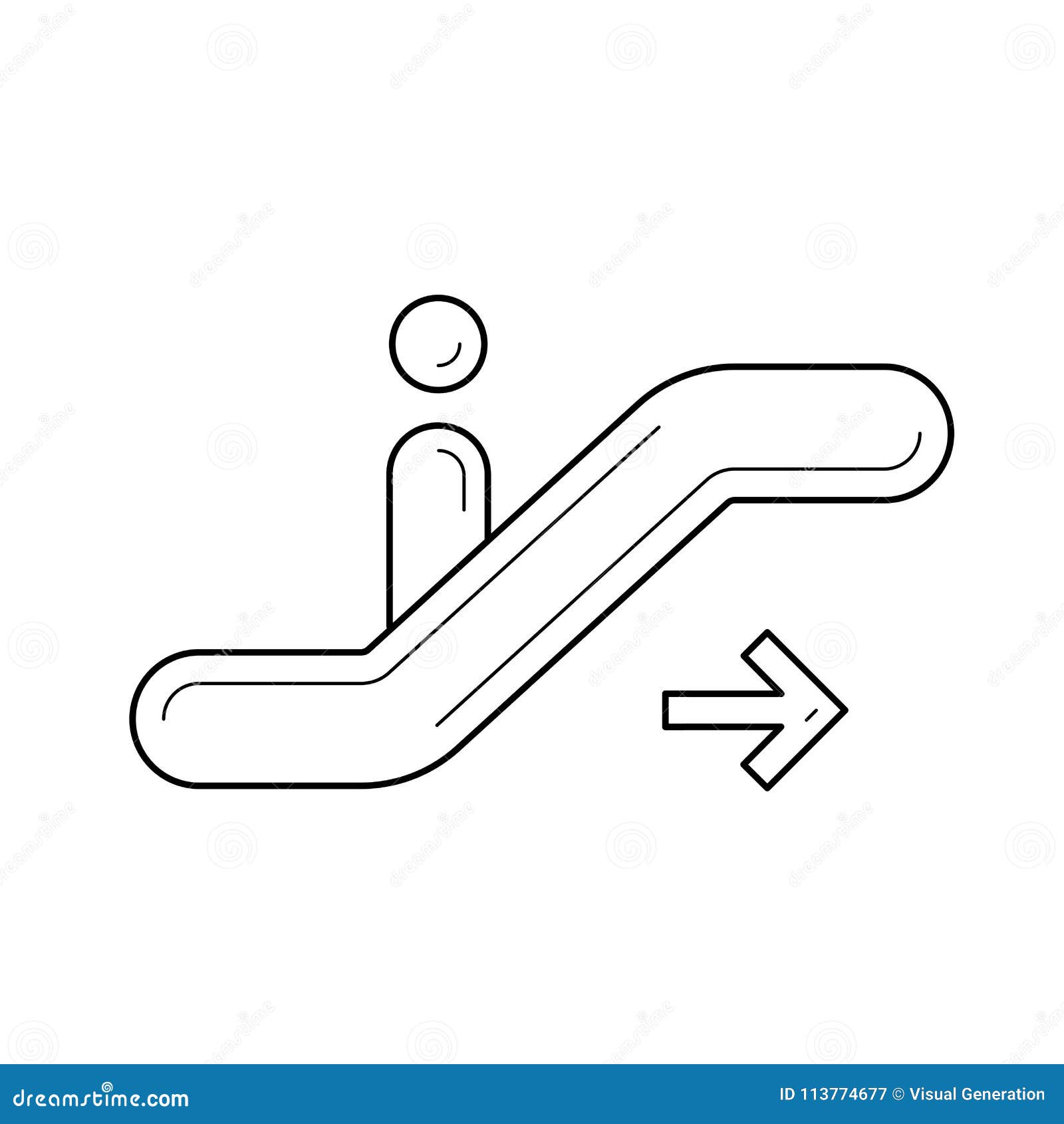 Linea Icona Della Scala Mobile Illustrazione Vettoriale - Illustrazione ...