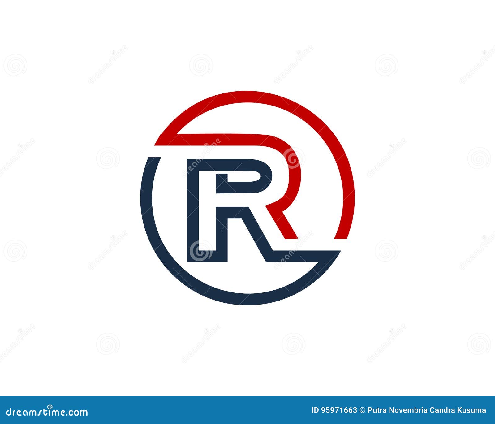 Linea Icona Logo Design Element Del Cerchio Della Lettera R ...