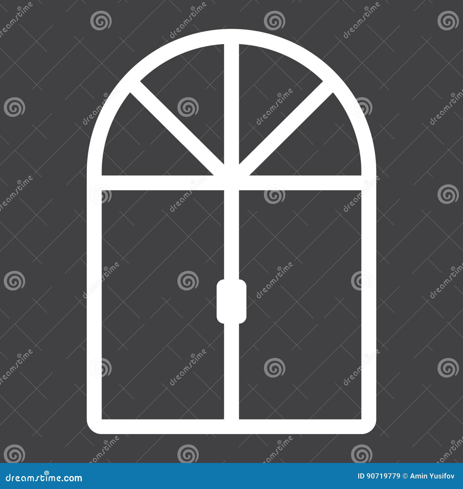 Linea Icona, Mobilia Ed Interno Della Finestra Illustrazione Vettoriale ...