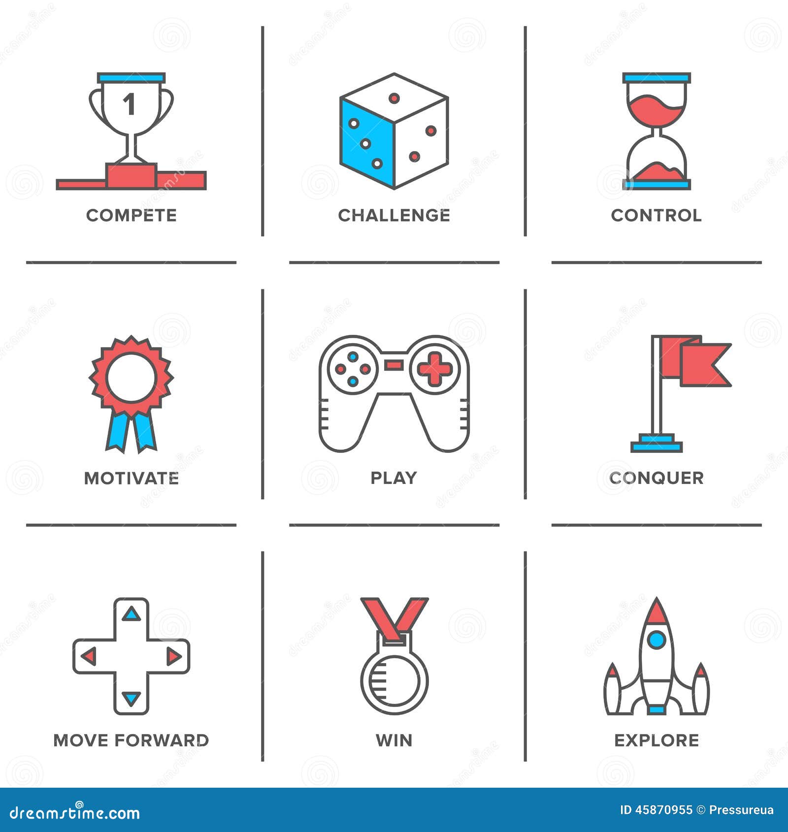 Linea Icone Di Vantaggio Competitivo Messe Illustrazione Vettoriale ...