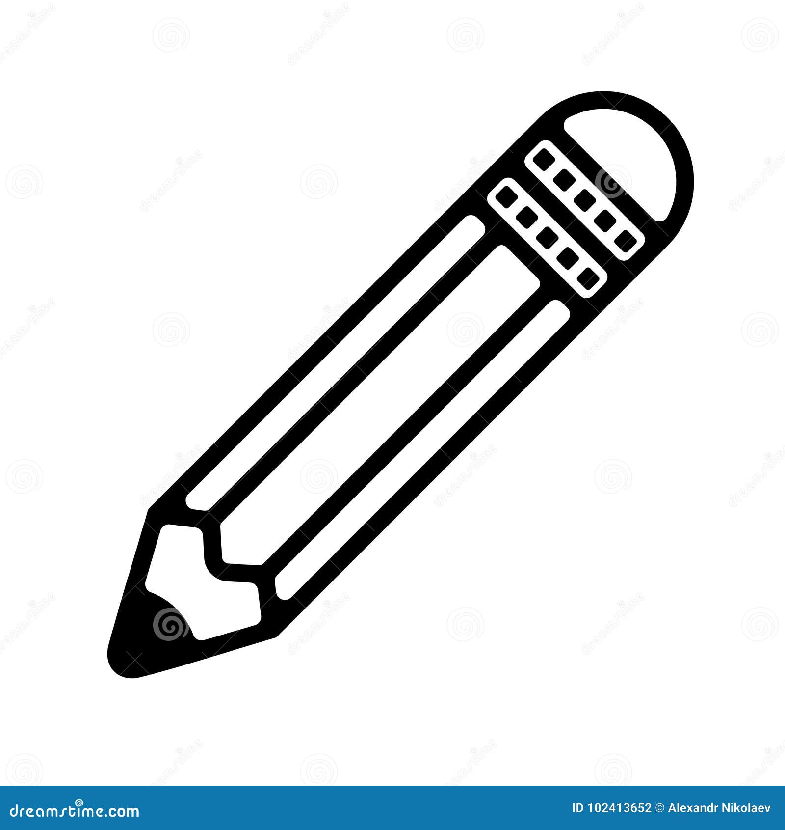 Linea Sottile in Bianco E Nero Icona Della Matita Illustrazione ...