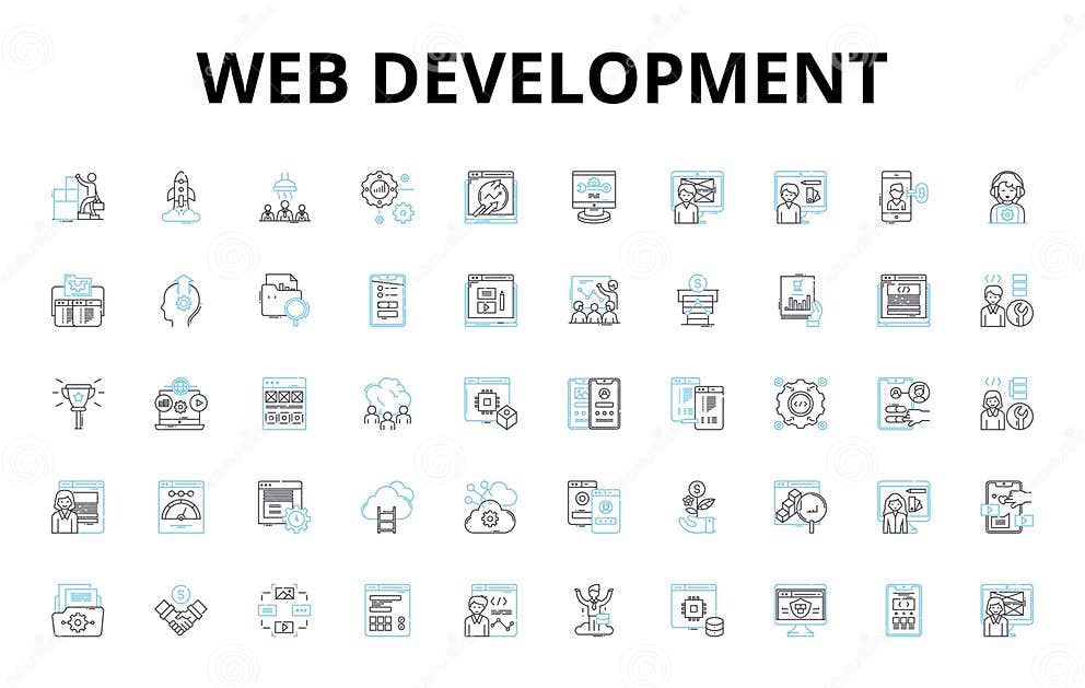 Lineaire Pictogrammen Voor Webontwikkeling. Html Css Javascript Php ... Lineaire Pictogrammen Voor Webontwikkeling. Html Css Javascript Php ...