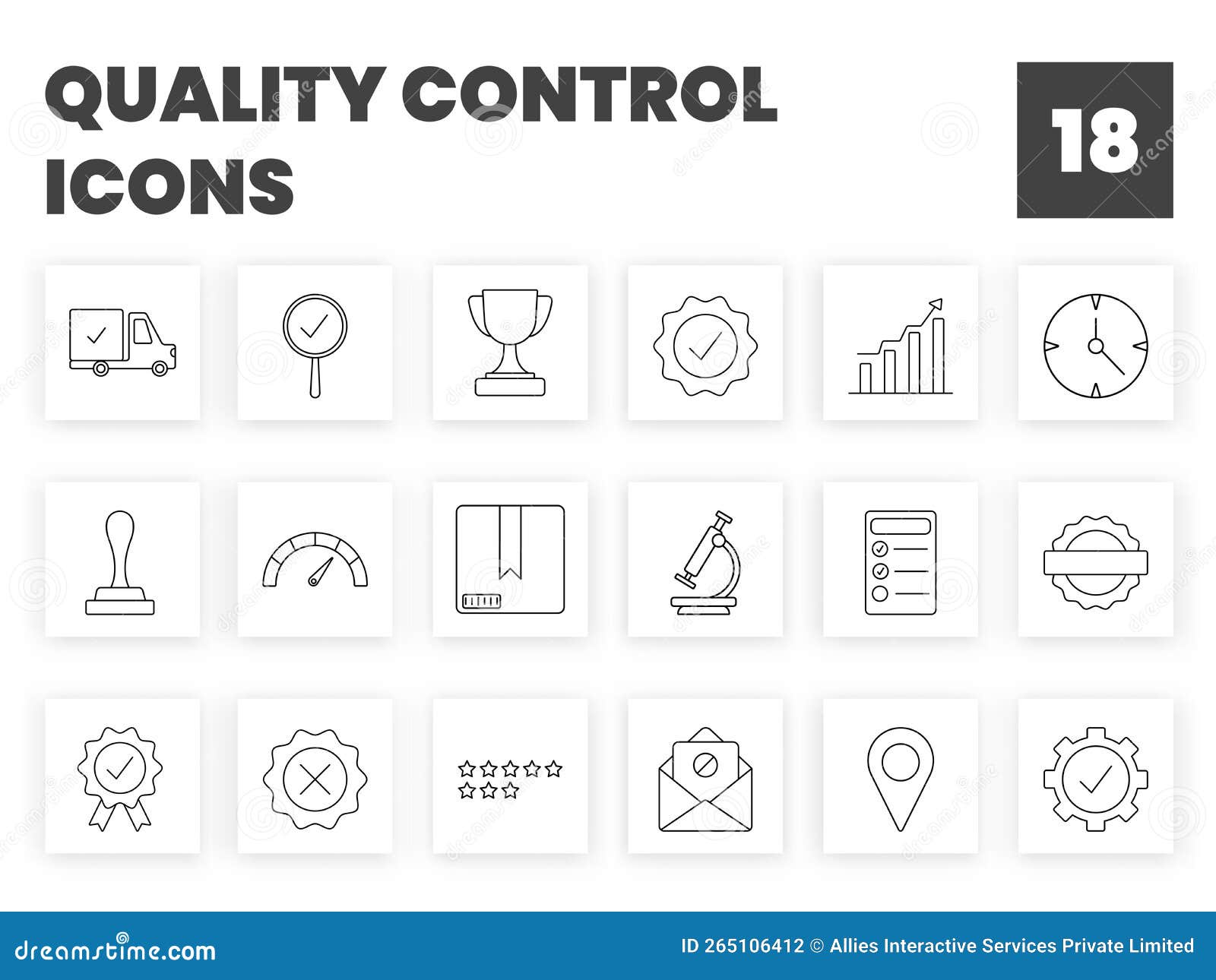 Lineal Illustration of Quality Control 18 Icon Stock Illustration ...