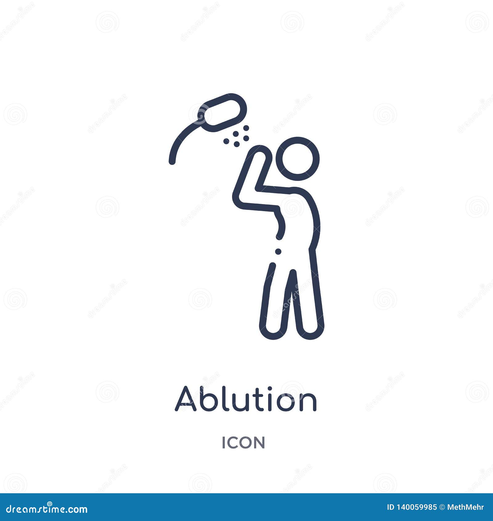 Ablution Icon. Thin Linear Ablution Outline Icon Isolated On White ...