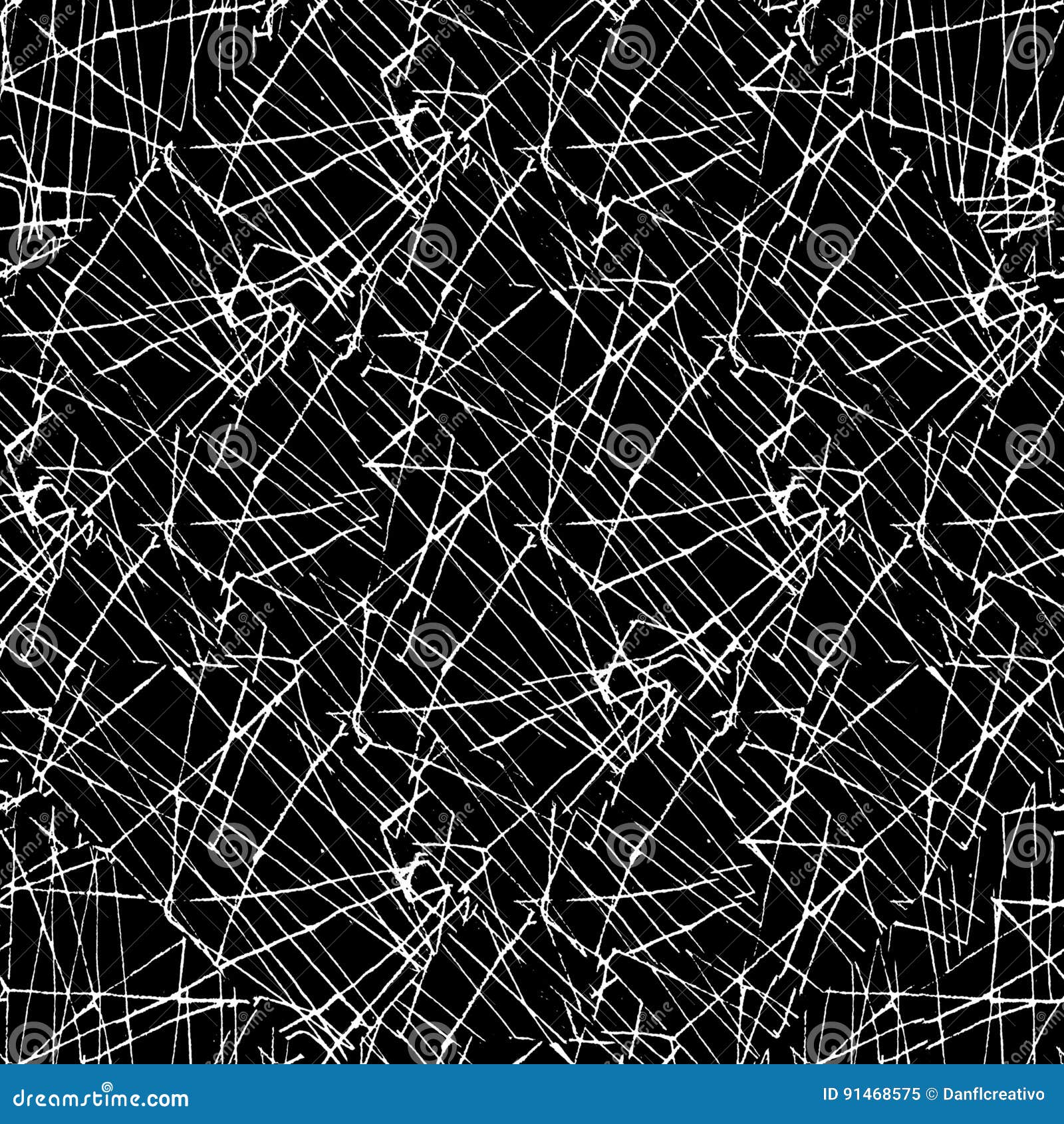 Linear Abstract Black and White Seamless Pattern Stock Image - Image of ...