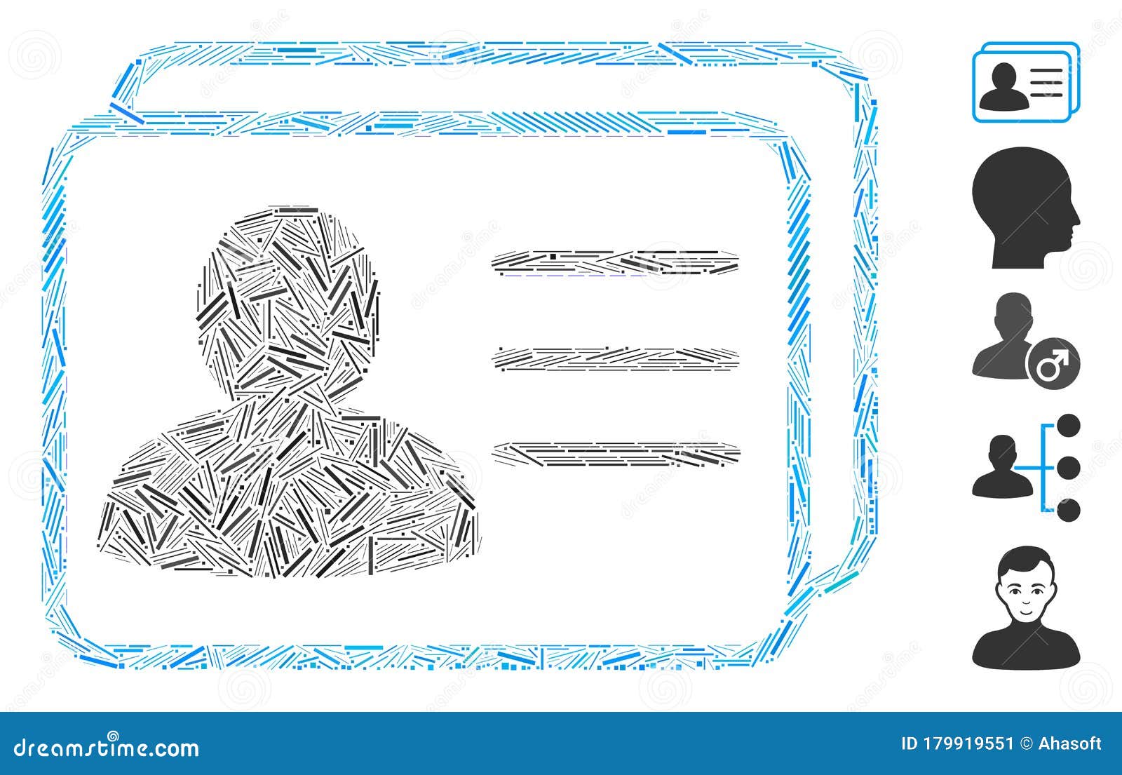 Linear Account Cards Icon Vector Collage Stock Illustration ...