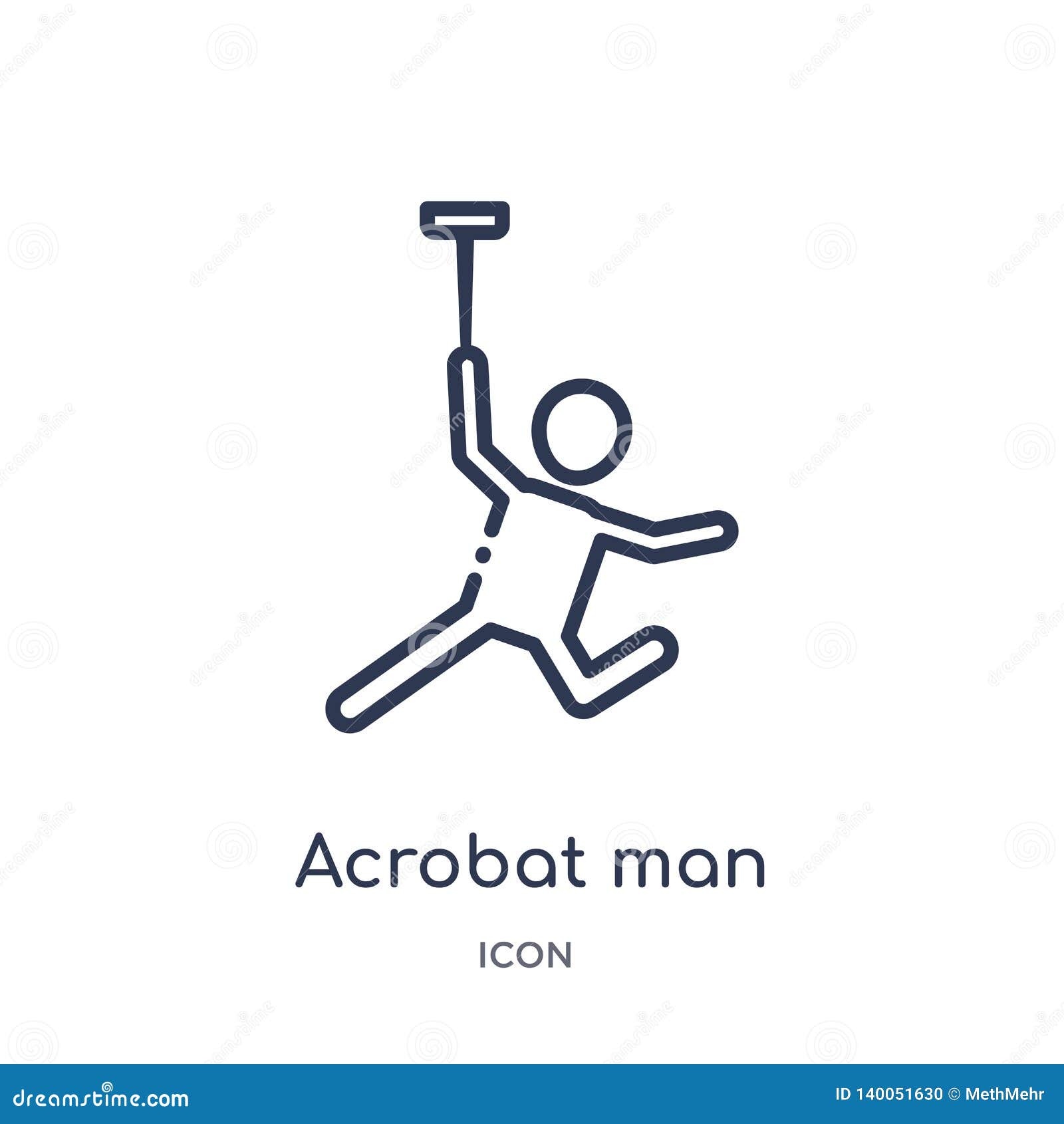 Linear Acrobat Man Icon from Circus Outline Collection. Thin Line ...