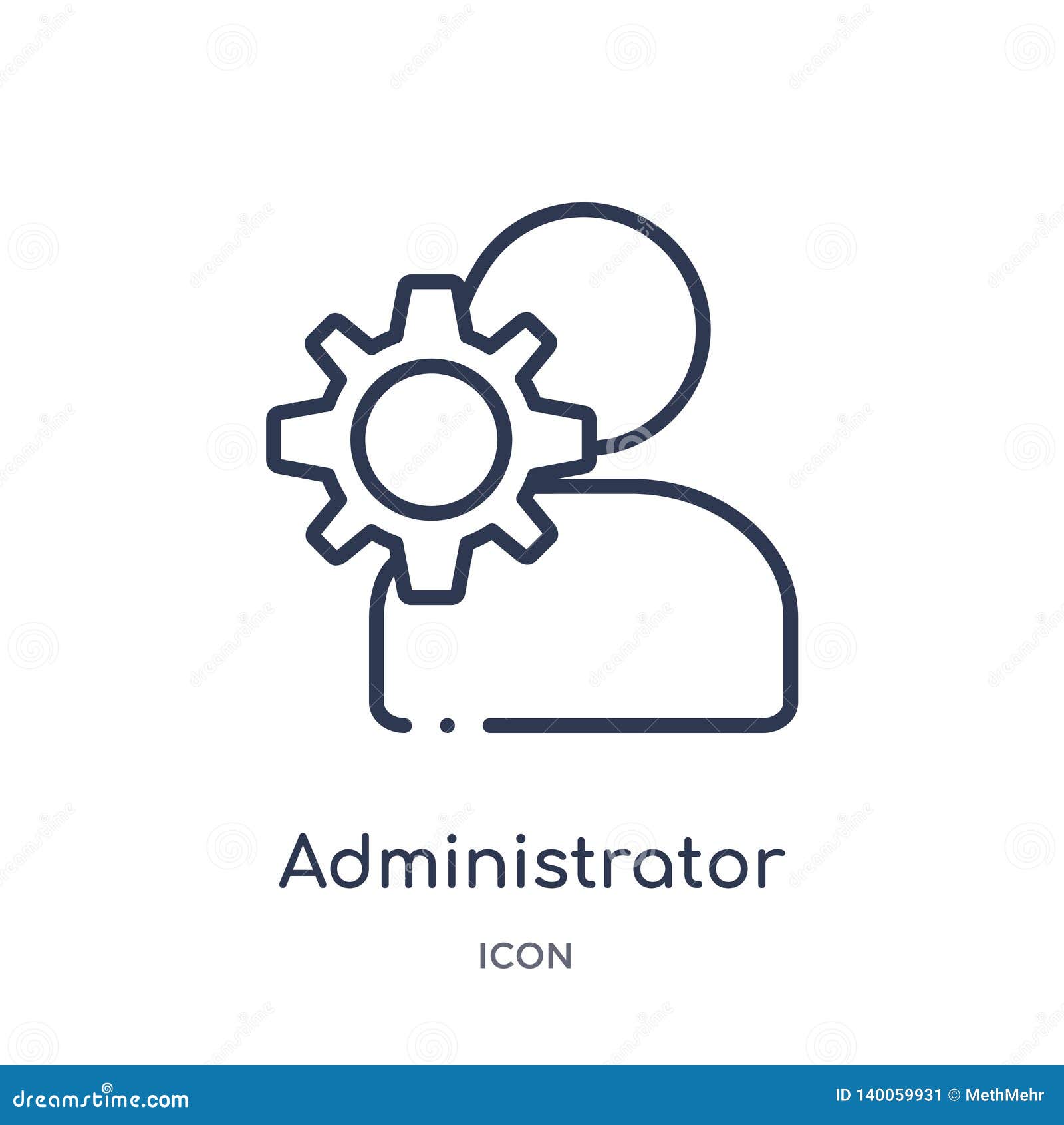 Linear Administrator Icon from Human Resources Outline Collection. Thin ...