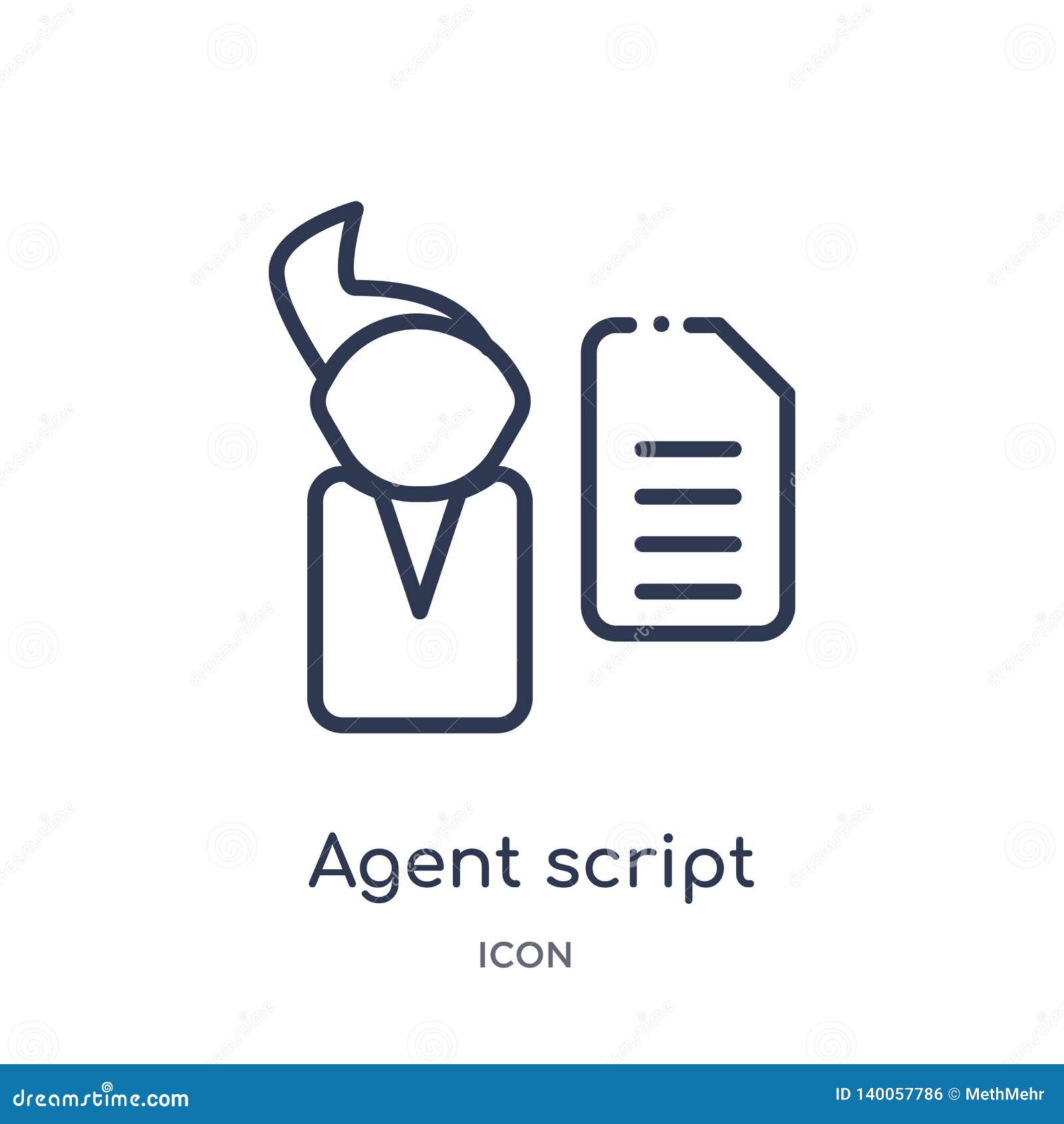 Linear Agent Script Icon from General Outline Collection. Thin Line ...