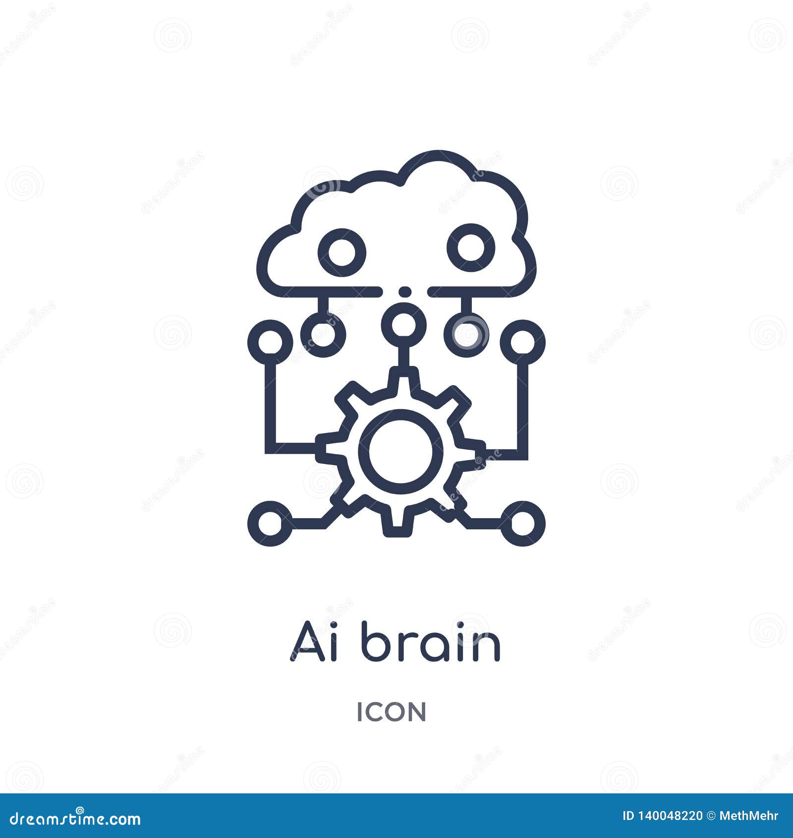 Linear Ai Brain Icon from Artificial Intellegence and Future Technology ...