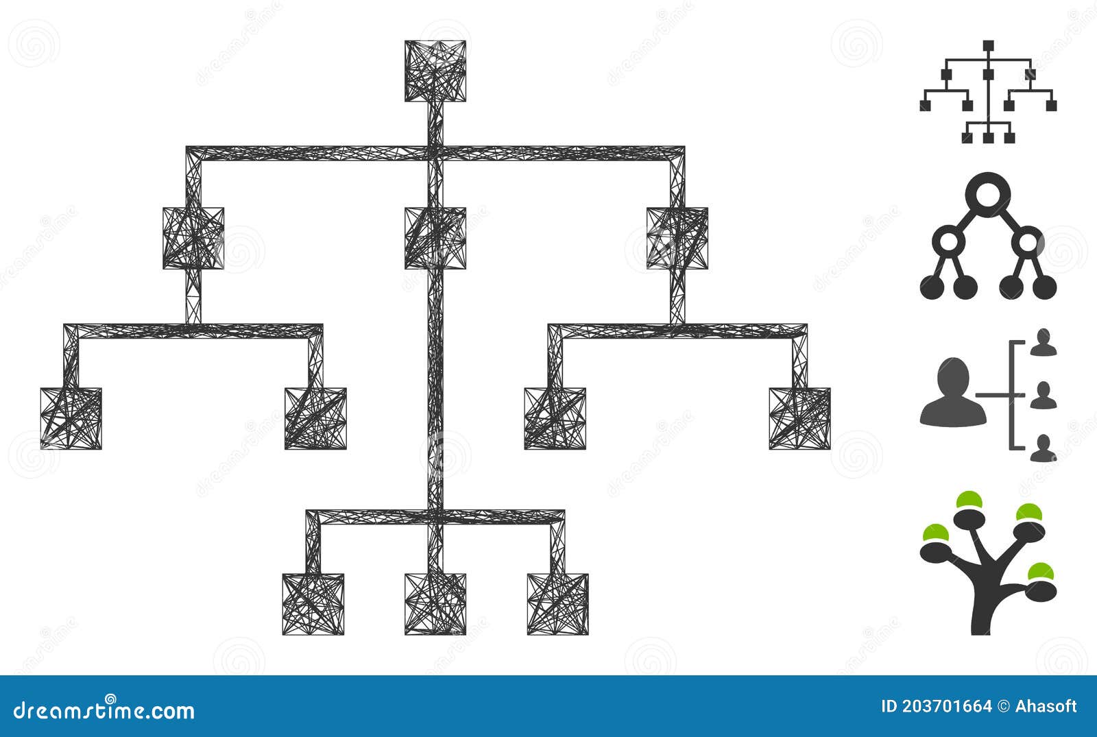 Linear Algorithmic Tree Vector Mesh Stock Illustration - Illustration ...