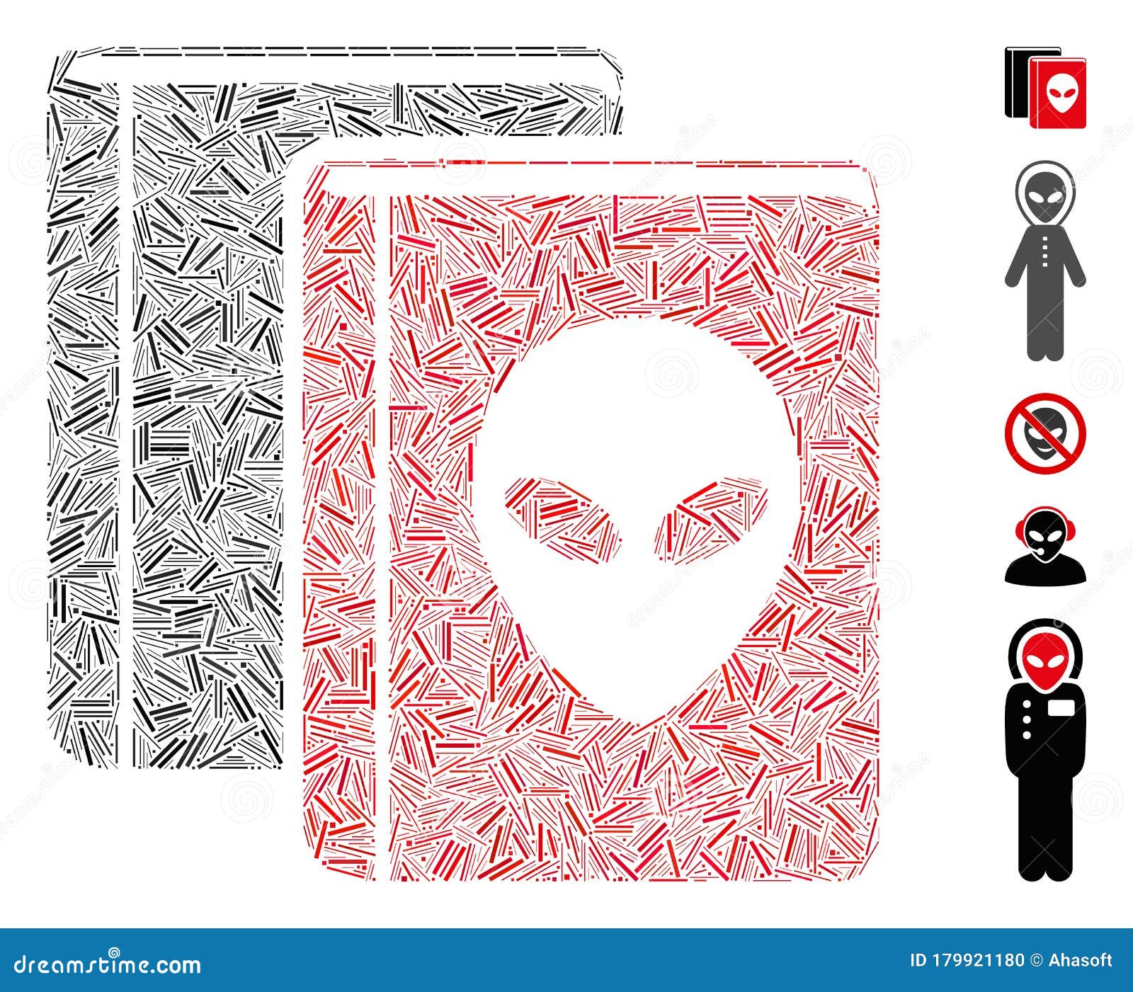 Linear Alien Library Icon Vector Mosaic Stock Illustration ...