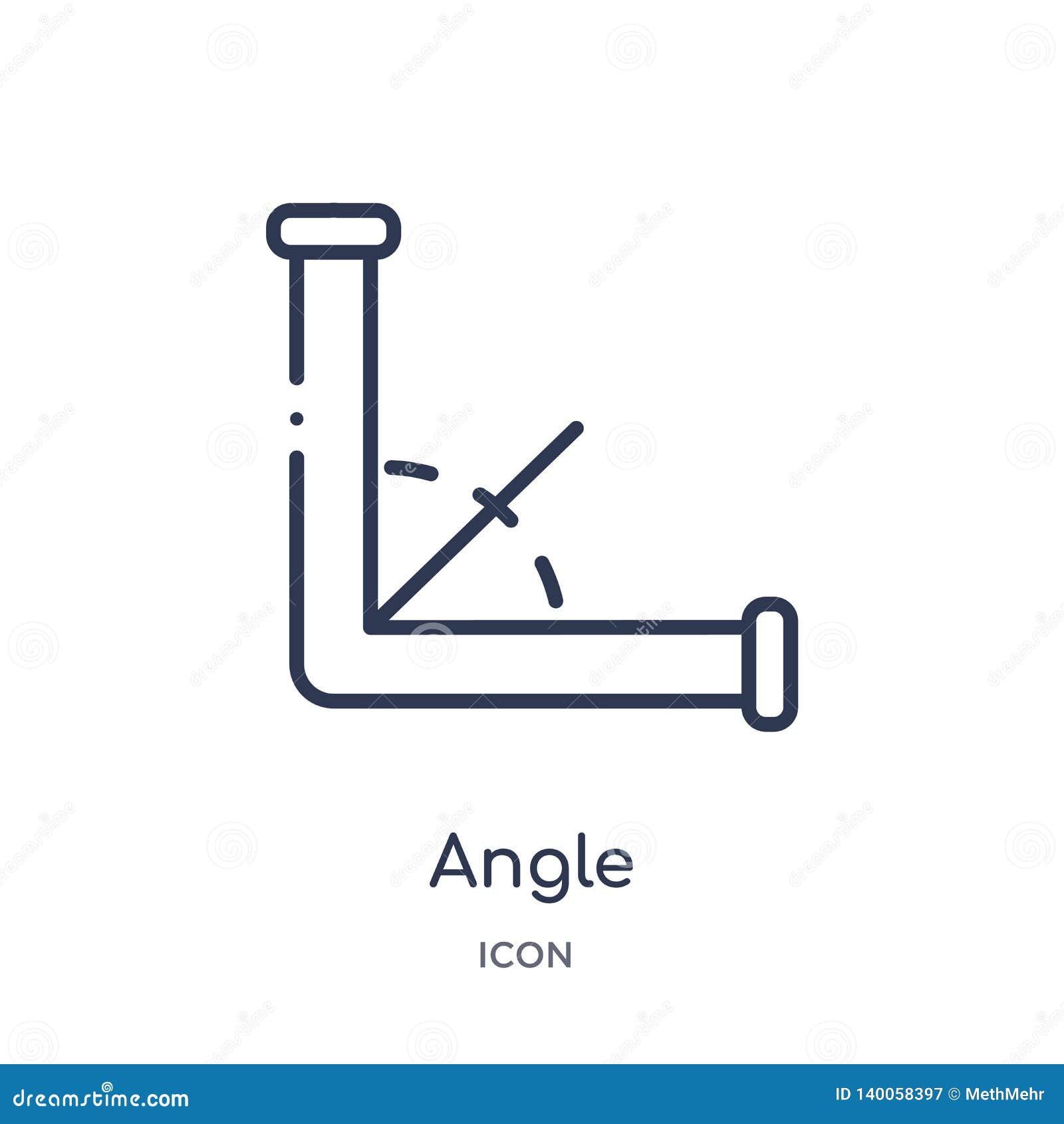 Linear Angle Ruler Icon From Construction Outline Collection. Thin Line ...