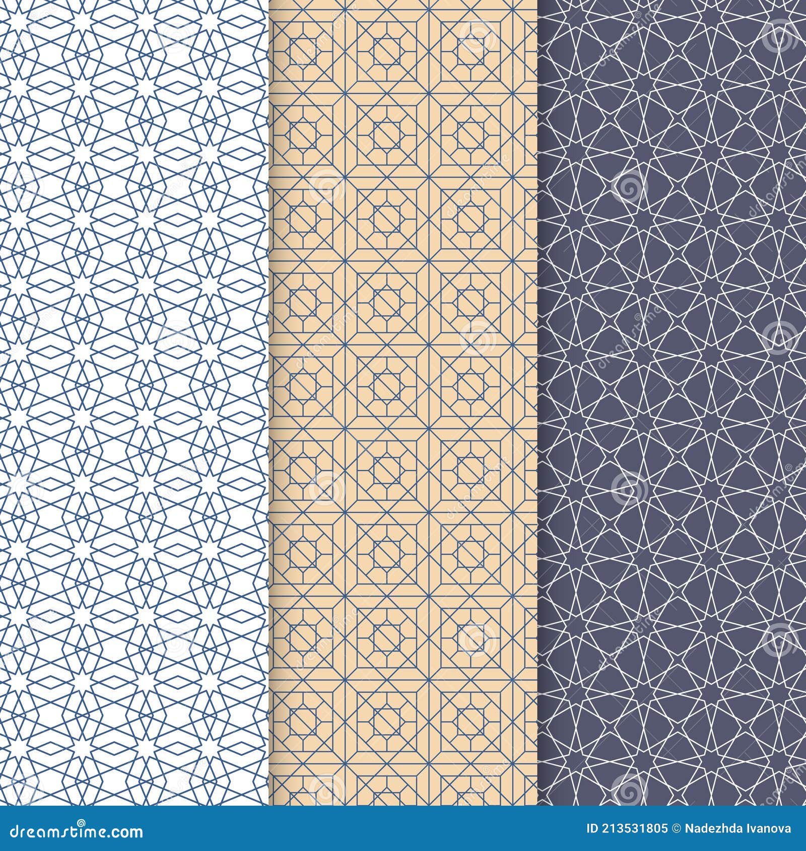 Linear Arabic Pattern Collection Vector Illustration. Stock Vector ...