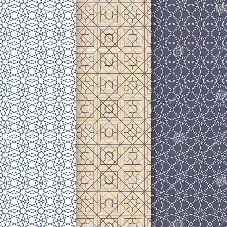 Linear Arabic Pattern Collection Vector Illustration. Stock Vector ...