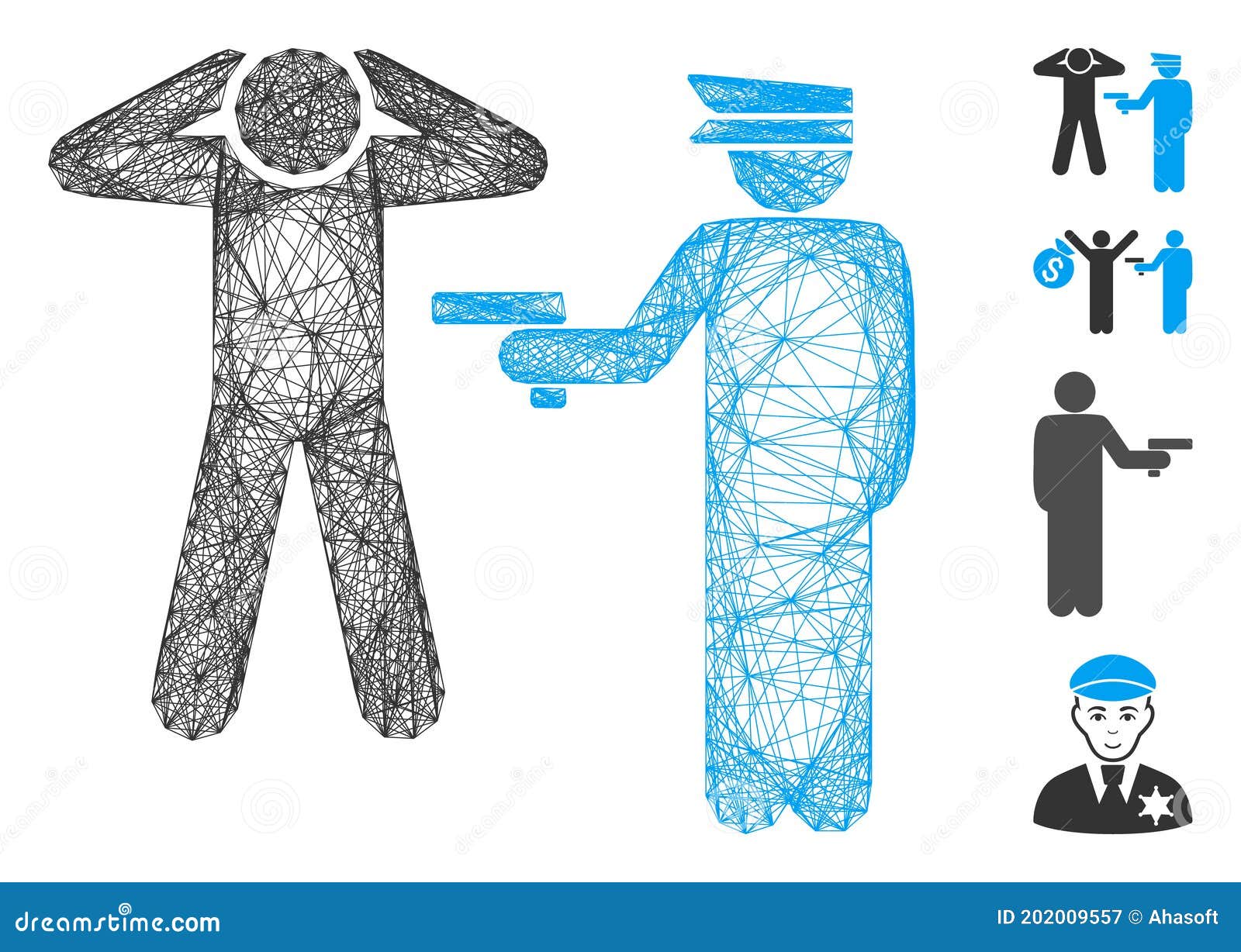 Linear Arrest Vector Mesh stock illustration. Illustration of network ...