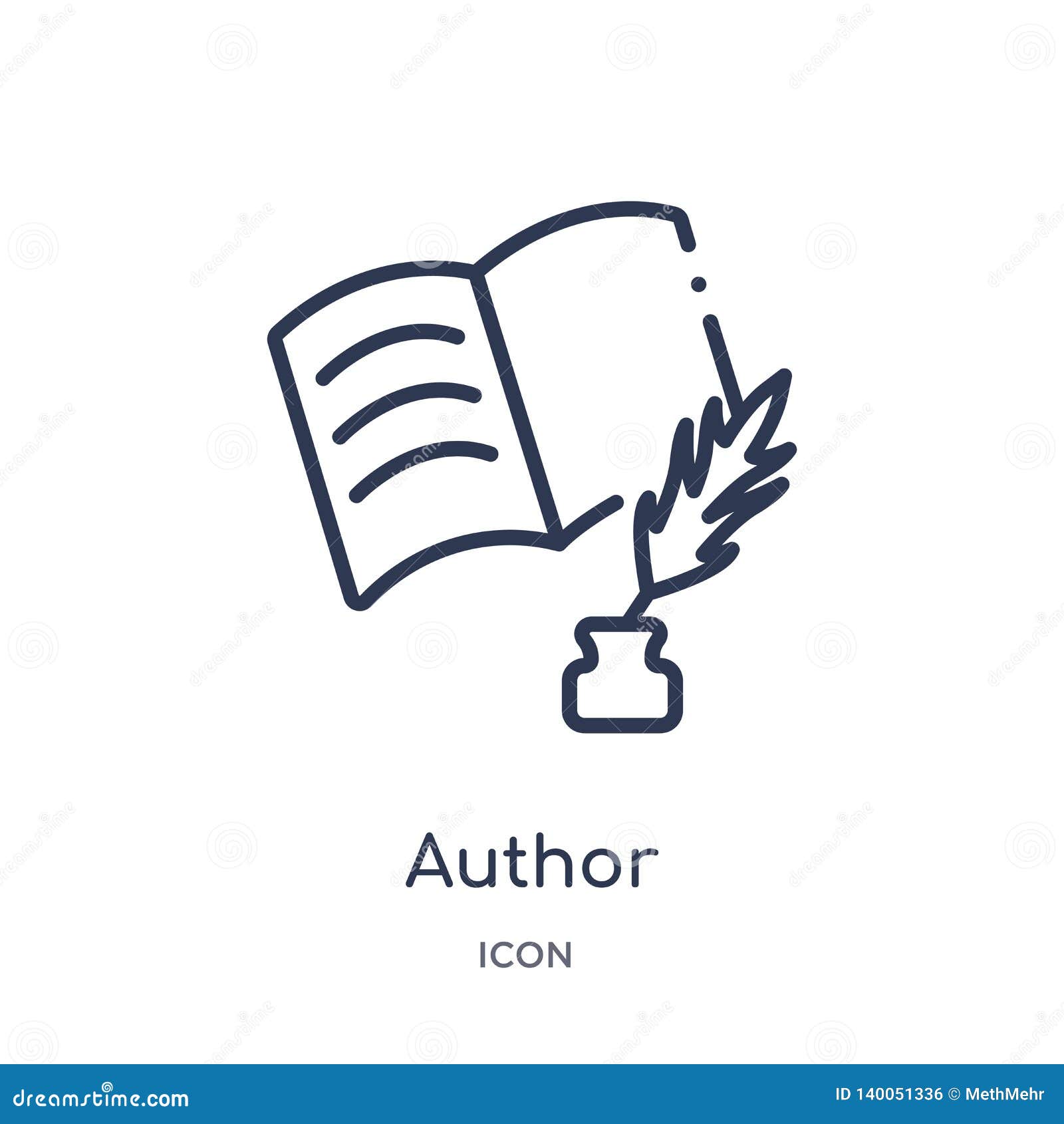 Linear Author Icon from Cinema Outline Collection. Thin Line Author ...