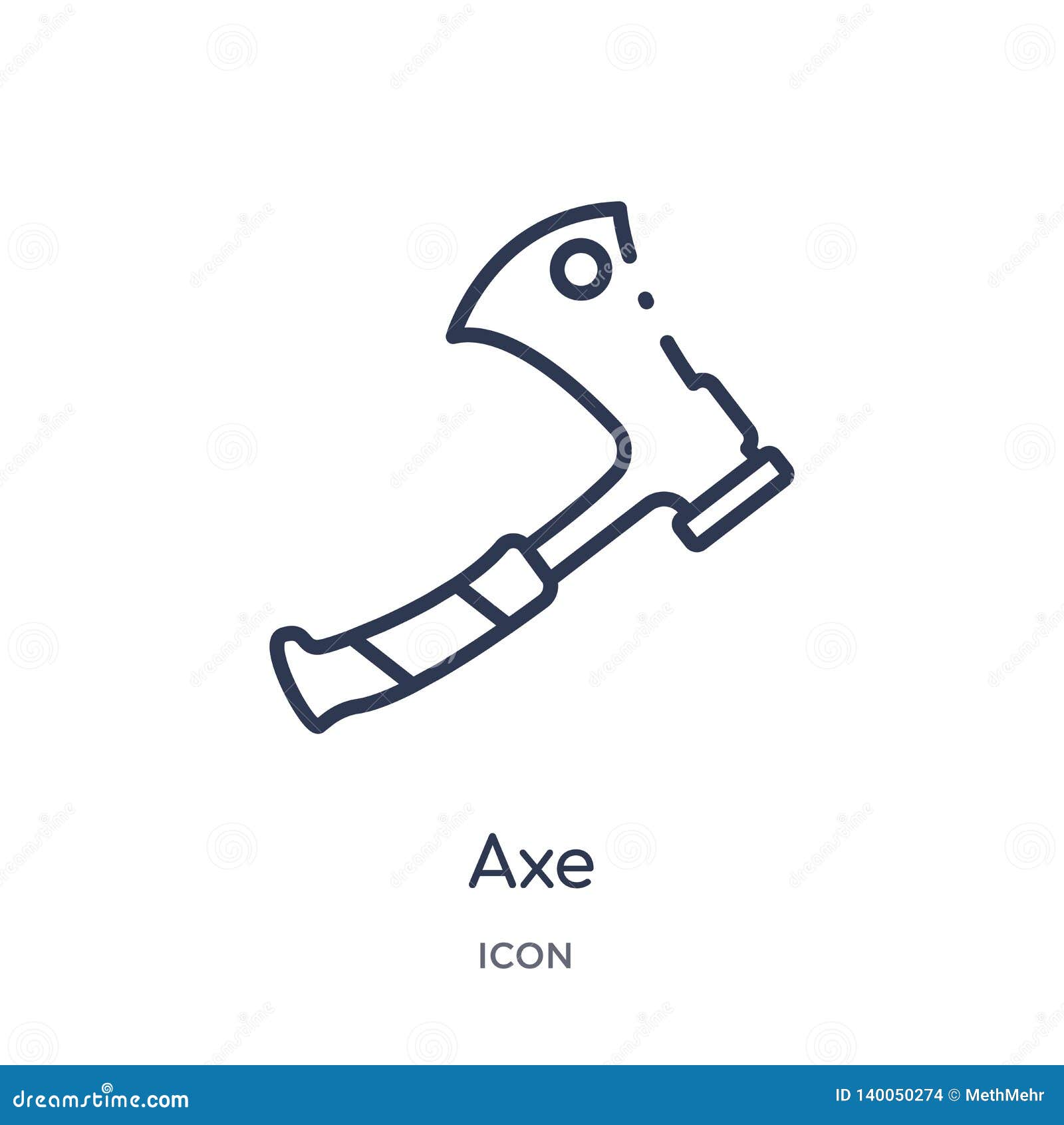 Linear Axe Icon from Camping Outline Collection. Thin Line Axe Vector ...