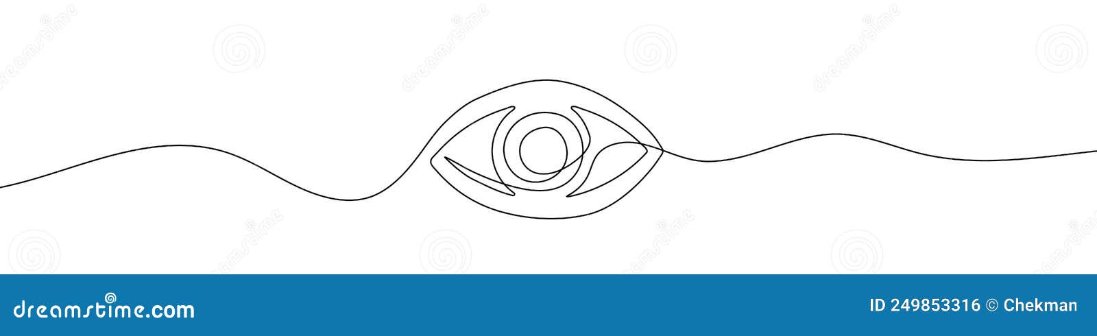 Linear Background of Eye. One Continuous Line Drawing of Human Eye ...