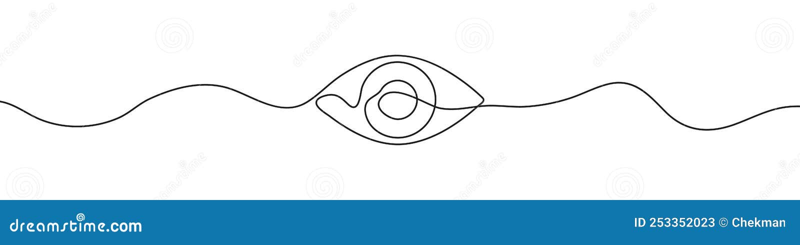 Linear Background of Eye. One Continuous Line Drawing of Human Eye ...