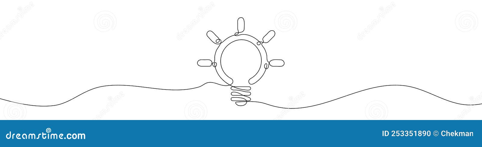 Linear Background of Light Bulb. One Continuous Line Drawing of a Light ...
