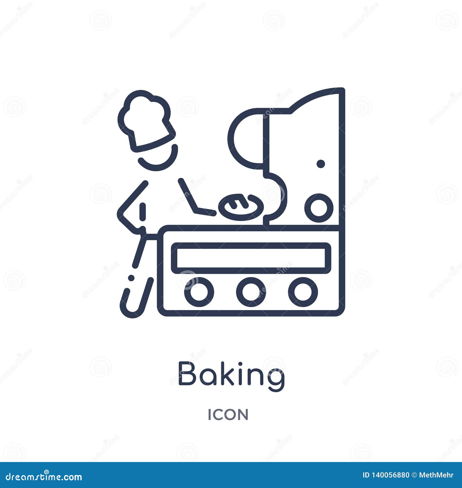 Linear Baking Icon from Free Time Outline Collection. Thin Line Baking ...