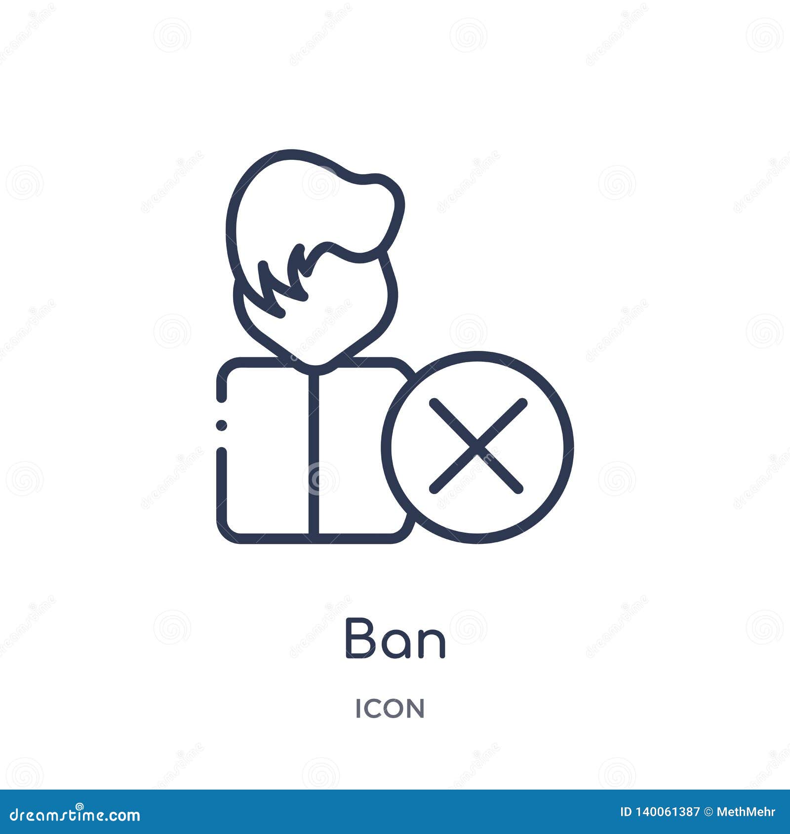 Linear Ban Icon From Internet Security Outline Collection Thin Line