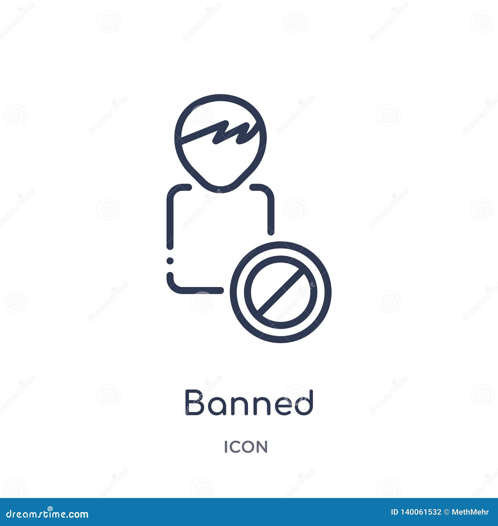 Linear Banned Icon From Internet Security Outline Collection Thin Line