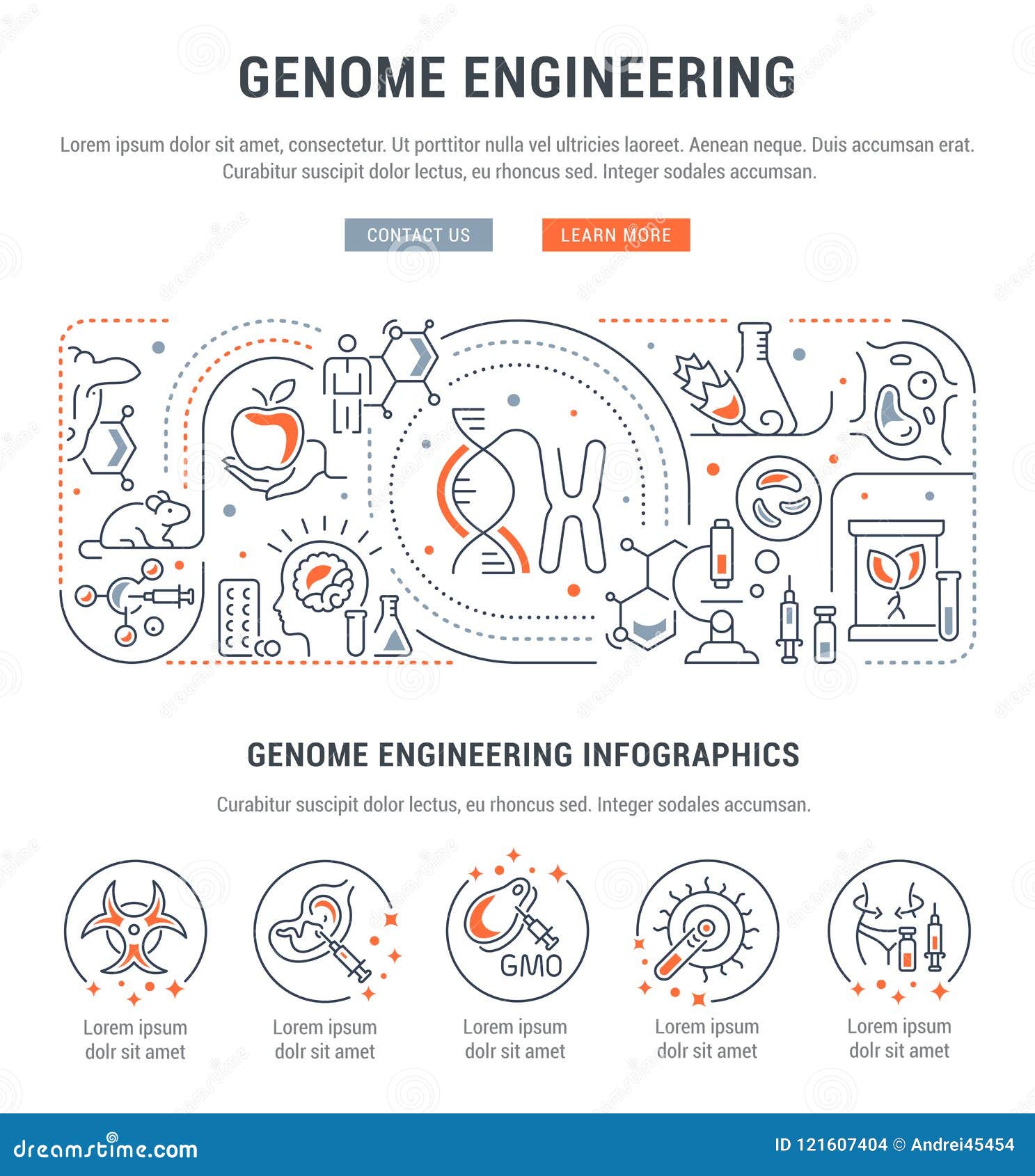 Linear Banner of Genome Engineering. Stock Illustration - Illustration ...