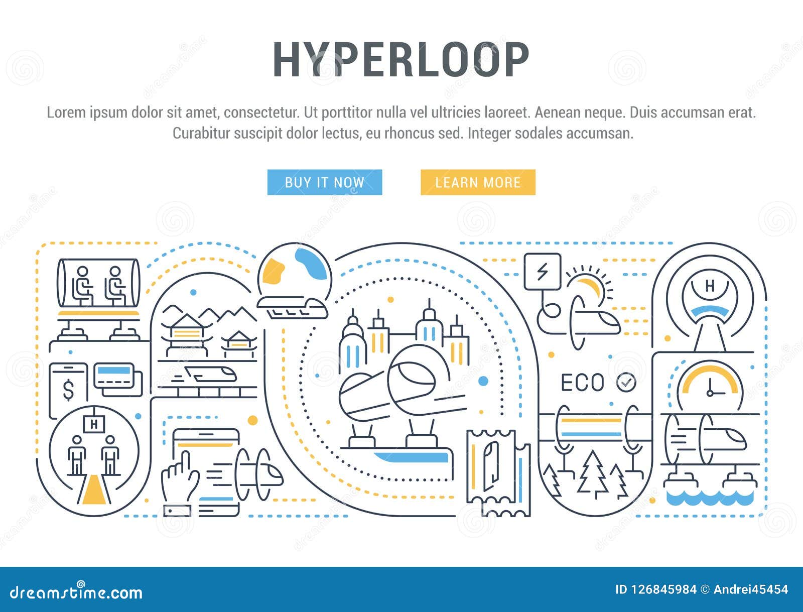 Linear Banner of Hyperloop. Stock Illustration - Illustration of ...