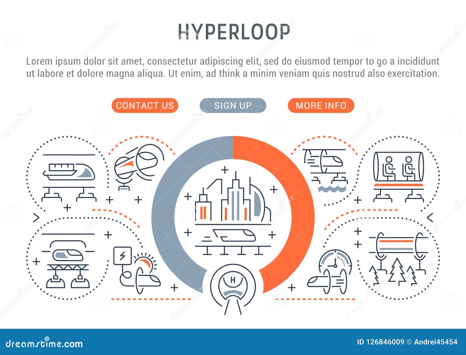 Linear Banner of Hyperloop. Stock Illustration - Illustration of ...