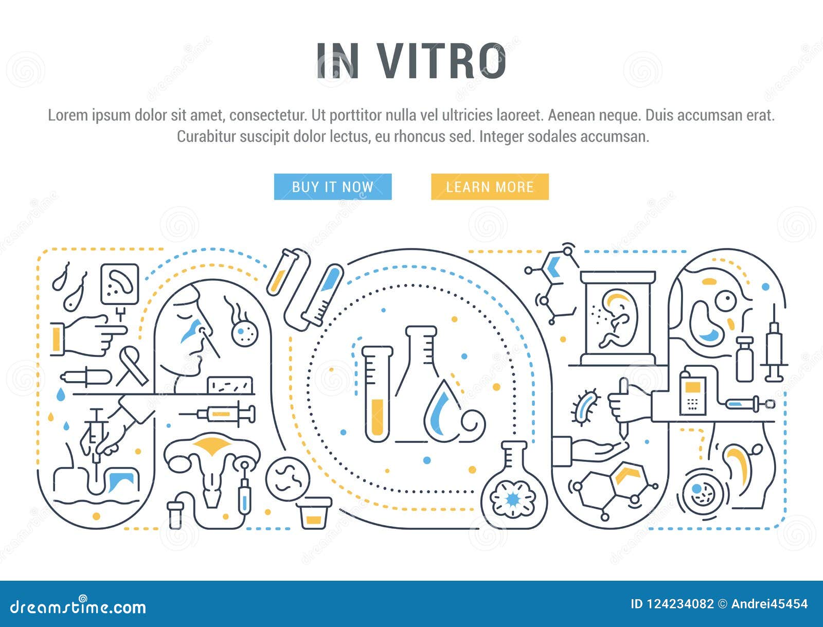 Linear Banner of in Vitro. stock illustration. Illustration of ...
