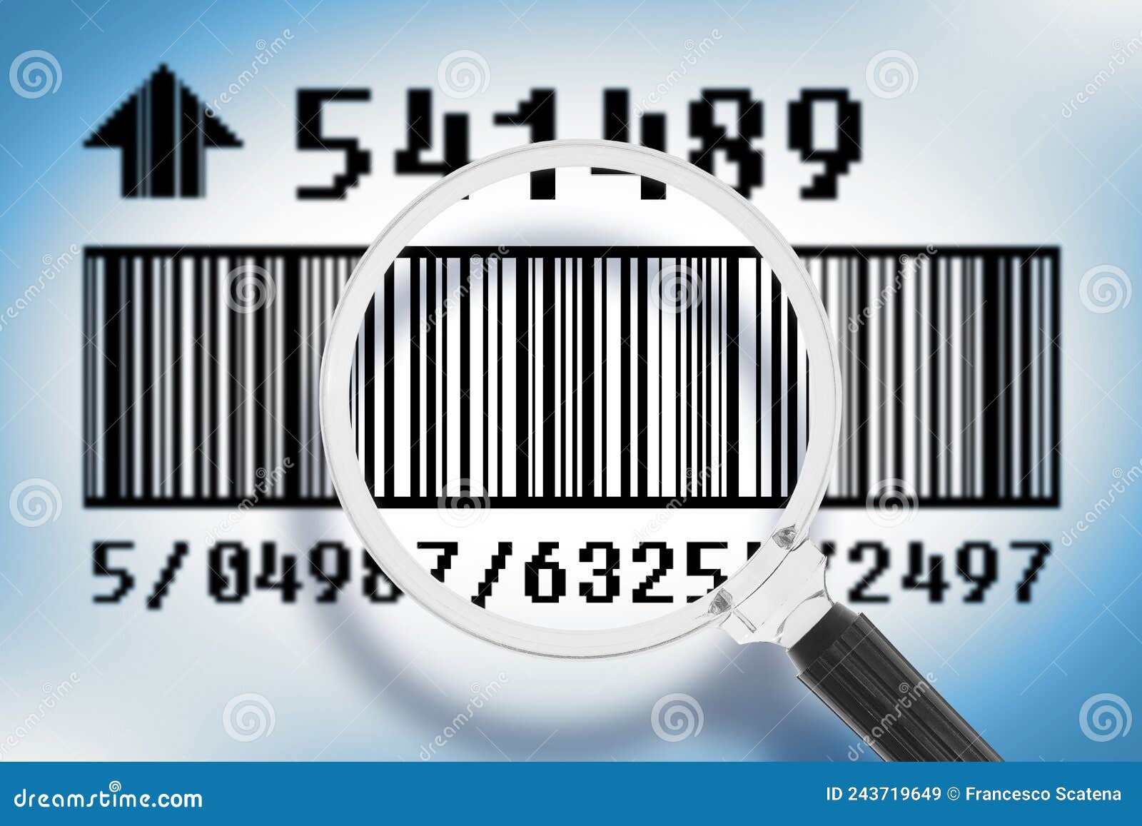 Linear Bar Code with Magnifying Glass - Concept Image Stock Image ...