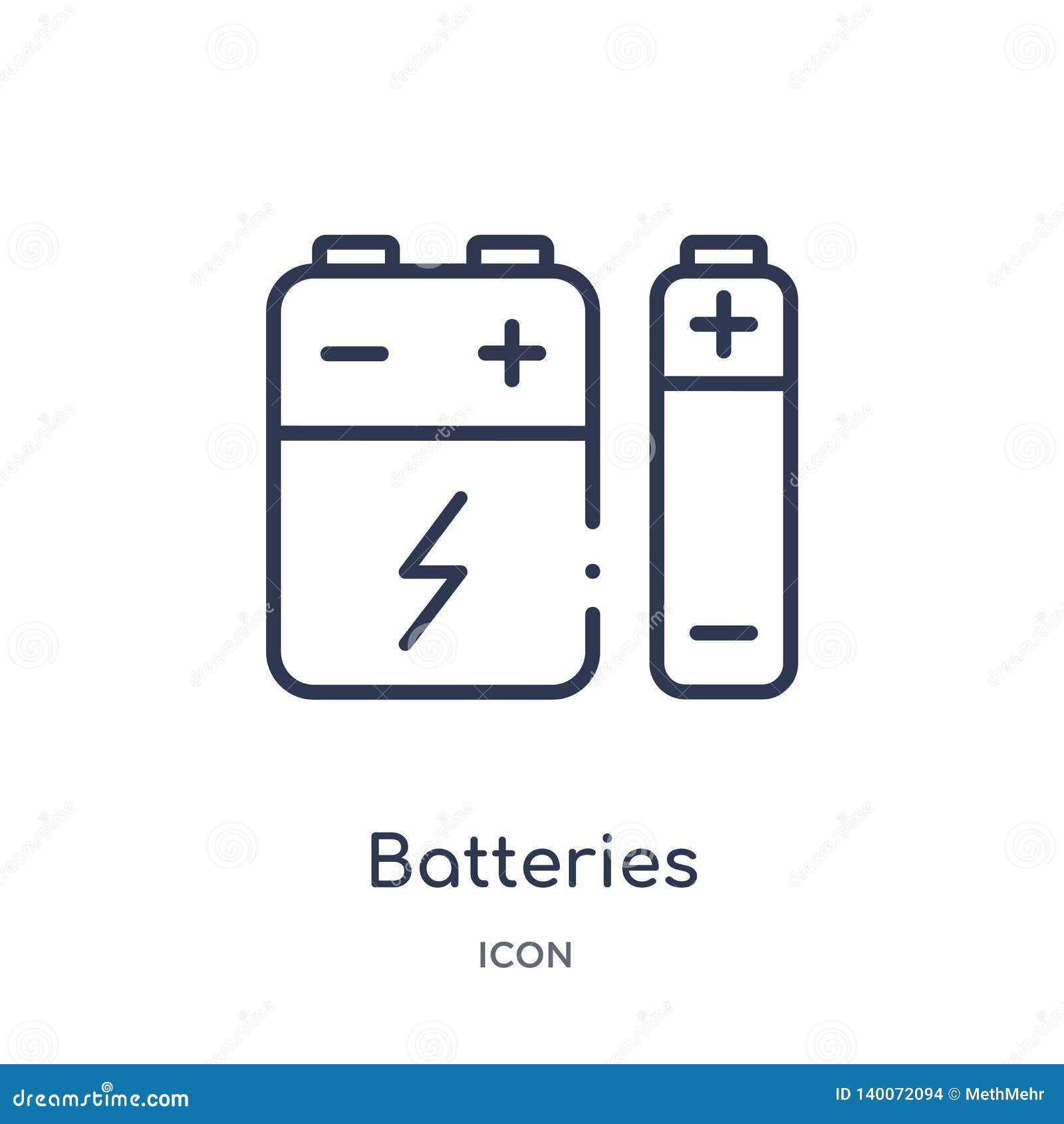 Linear Batteries Icon from Electronics Outline Collection. Thin Line ...