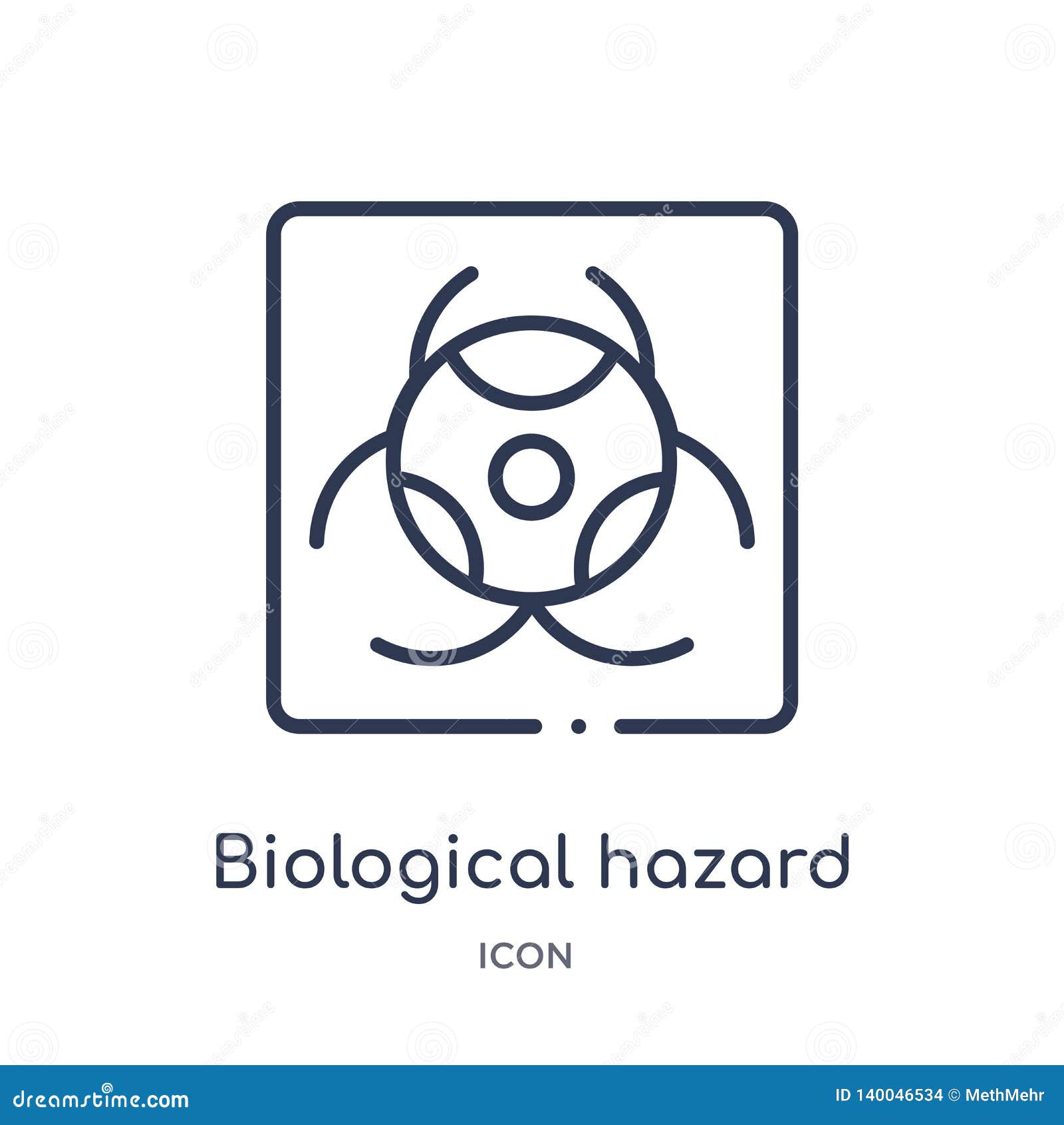 Linear Biological Hazard Icon from Alert Outline Collection. Thin Line ...