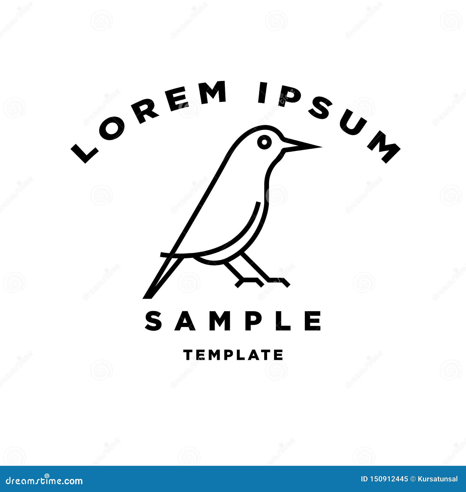 Linear Bird Sign Vector Design Stock Vector - Illustration of ...