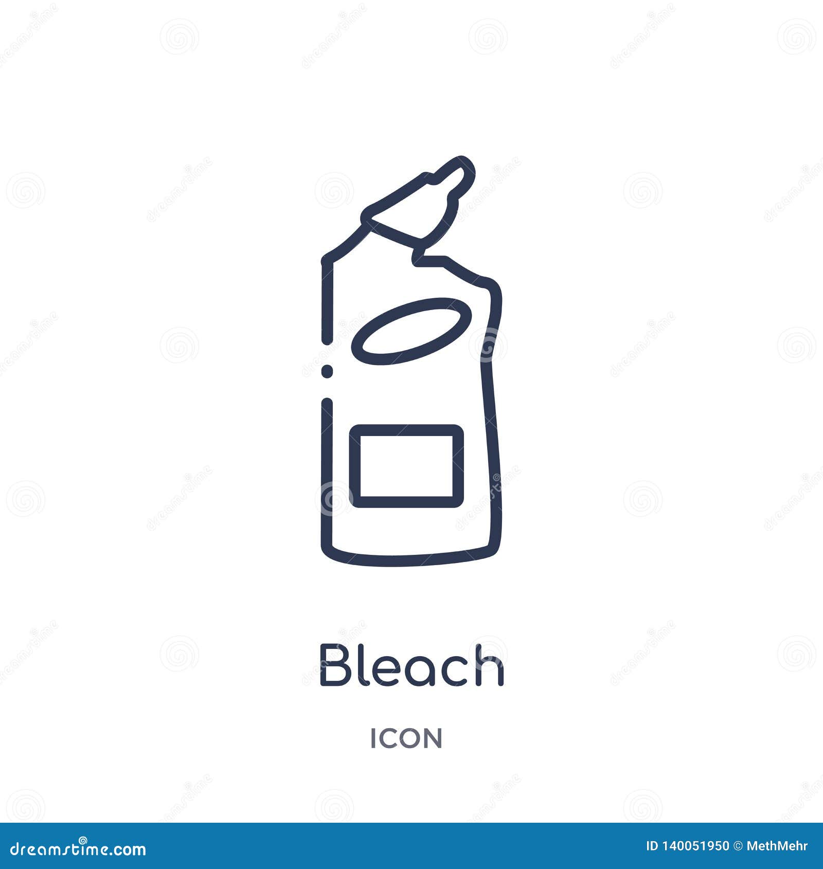 Linear Bleach Icon From Cleaning Outline Collection. Thin Line Bleach ...