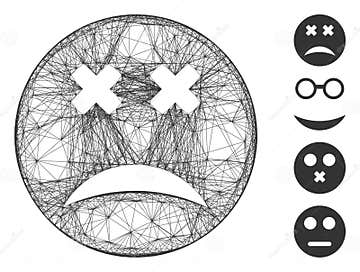 Linear Blind Smiley Vector Mesh Stock Illustration - Illustration of ...