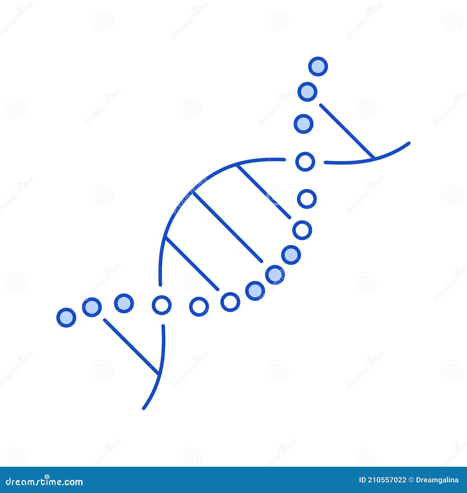 Linear Blue Dna Molecule Icon Stock Vector - Illustration of heredity ...