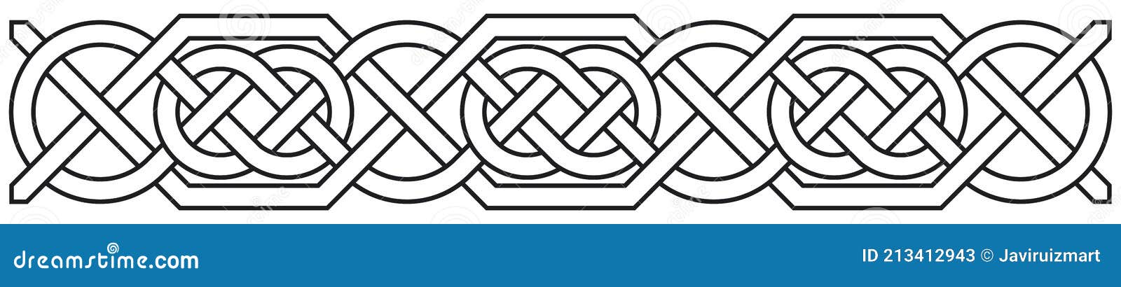 Celtic border with circles stock vector. Illustration of geometric ...