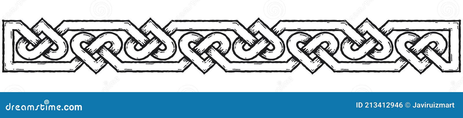 Celtic Border with Hearts, with Shadows Stock Vector - Illustration of ...