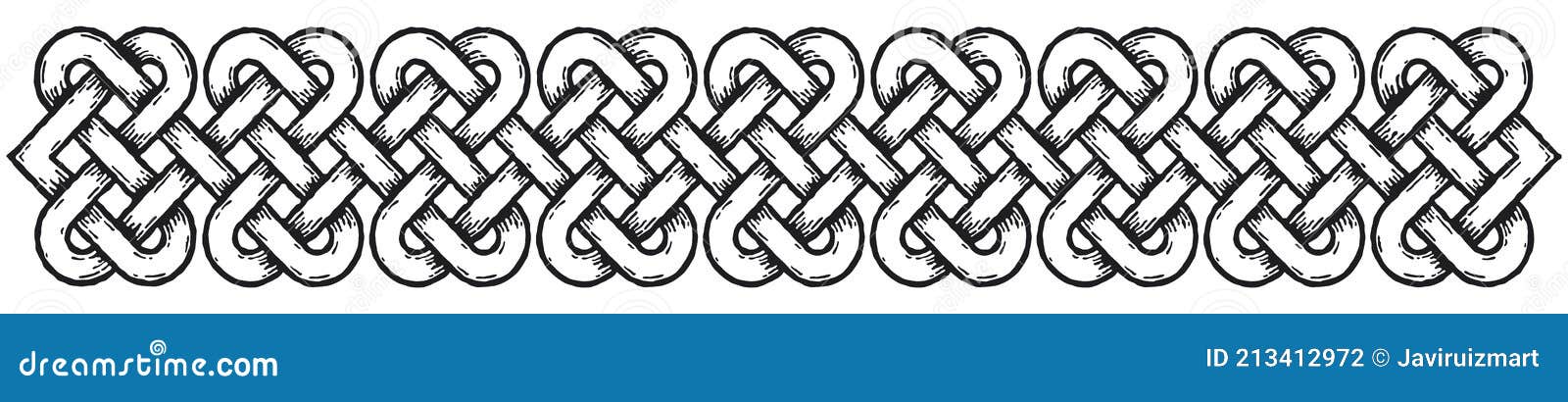 Celtic Knot Braided Border, with Shadows Stock Vector - Illustration of ...