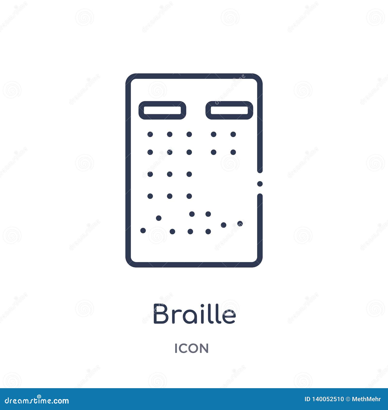 Linear Braille Icon From Comunation Outline Collection. Thin Line ...