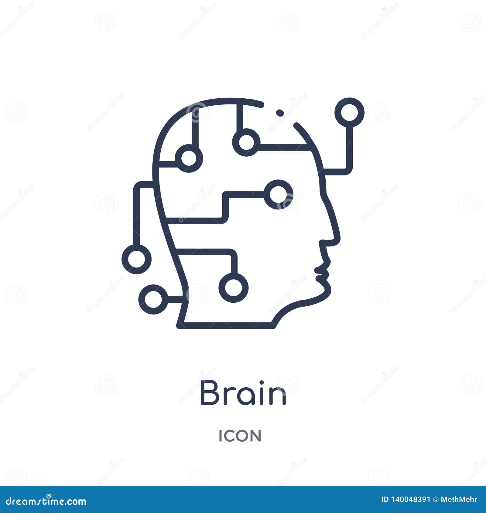 Linear Brain Icon from Artificial Intellegence and Future Technology ...